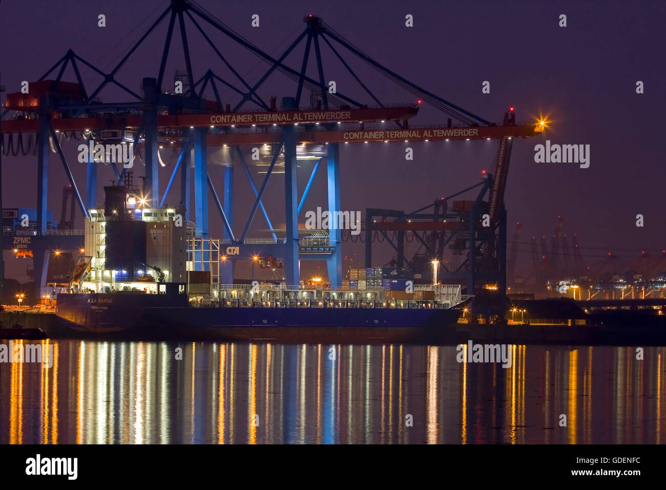 Container terminal Altenwerder, harbour, Hamburg, Germany Stock Photo ...