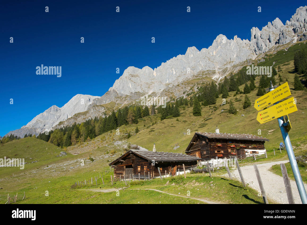 Chalet in front of Hochkoenig Mountain, Pinzgau, Pongau, Salzburger ...