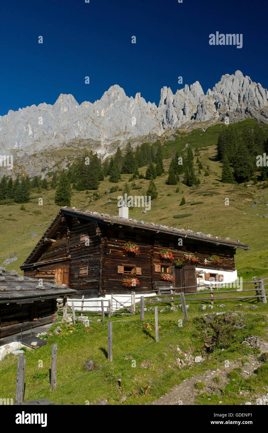 Chalet in front of Hochkoenig Mountain, Pinzgau, Pongau, Salzburger ...