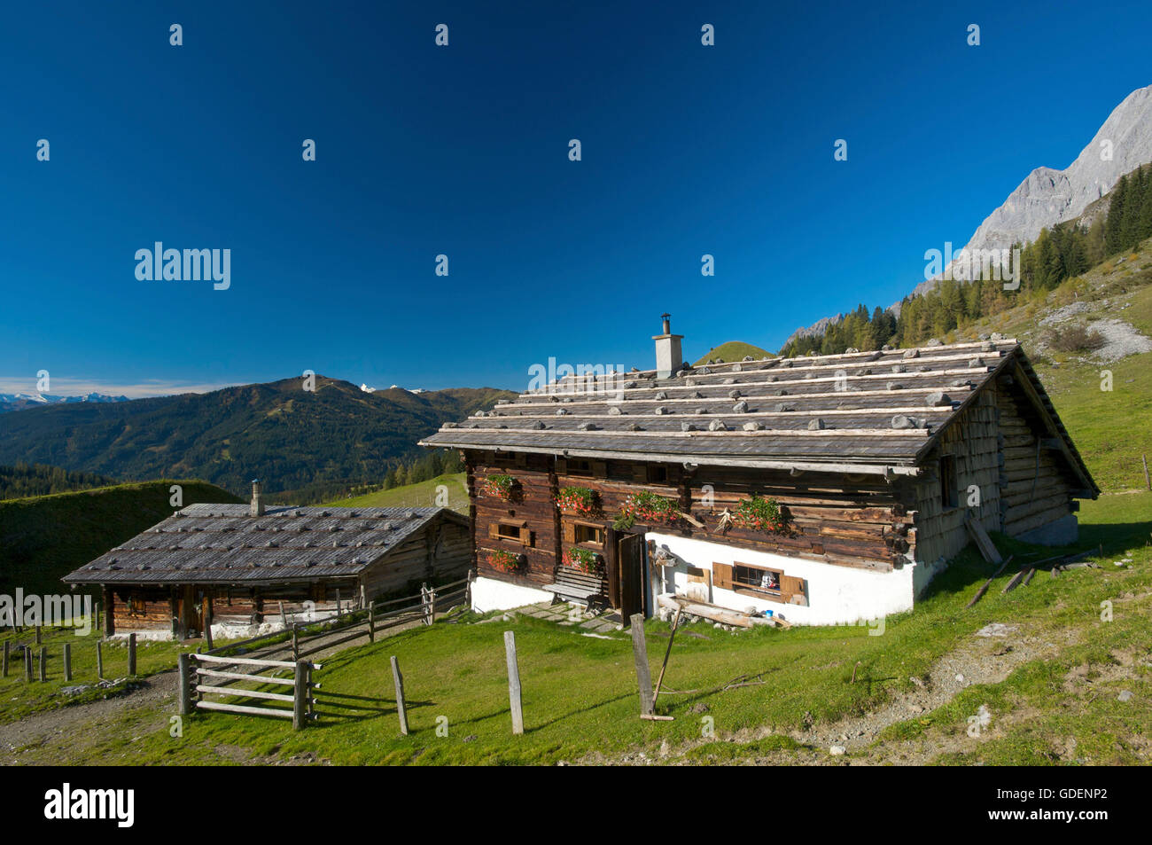 Chalet in front of Hochkoenig Mountain, Pinzgau, Pongau, Salzburger ...