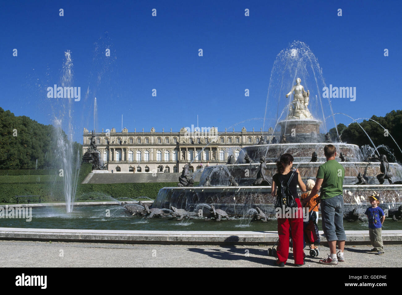 Castle Herrenchiemsee, Chiemsee, Lake chiem, Chiemgau, Bayvaria ...