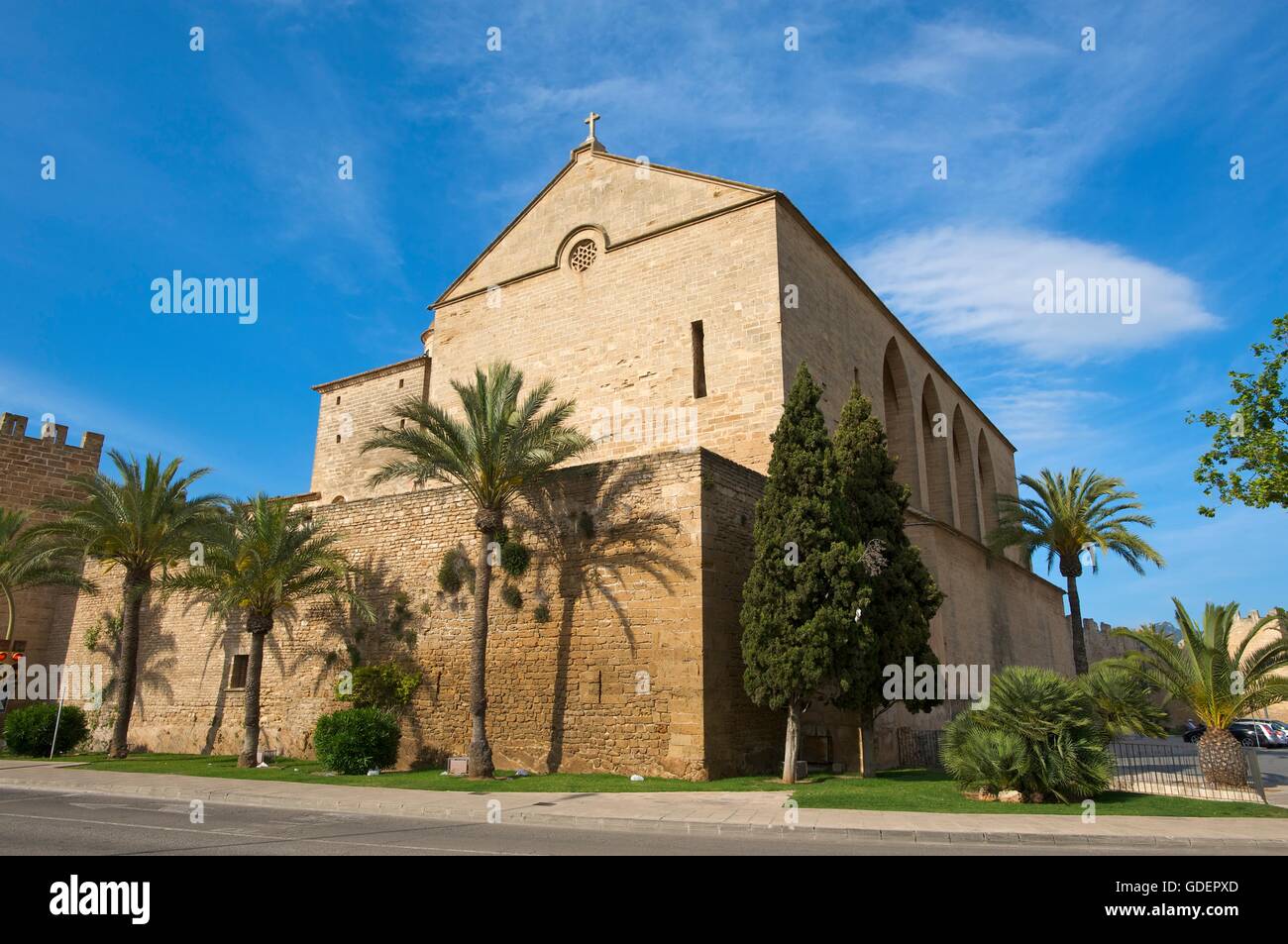 Church in the Old Town of Alcudia, Mallorca, Majorca, Balearic Islands ...