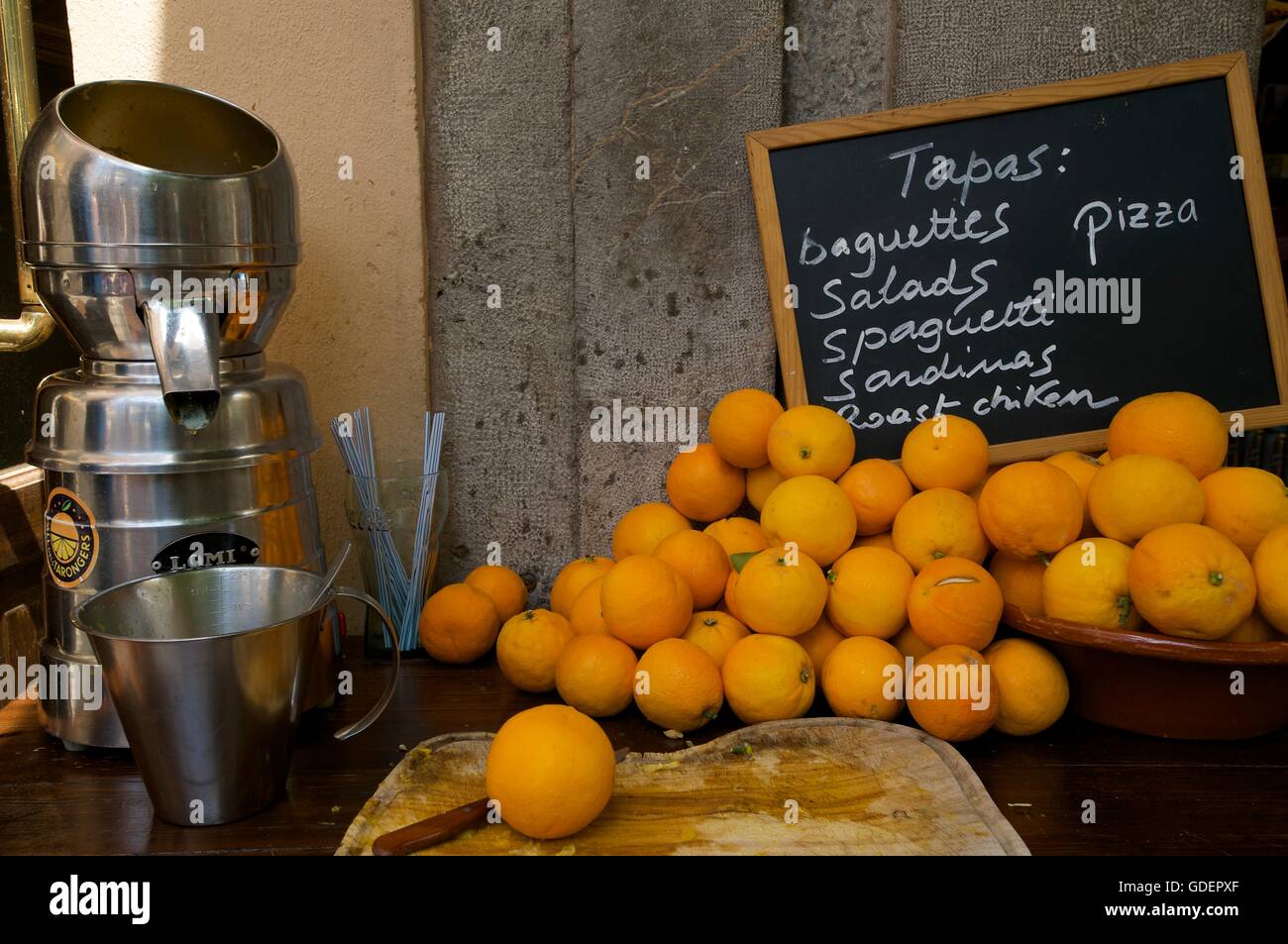 Oranges, Cafe in Soller, Mallorca, Majorca, Balearic Islands, Spain ...