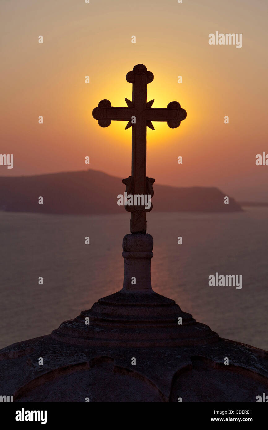 Cross, Fira, Santorini, Cyclades Islands, Greece / Thira, crucifix ...