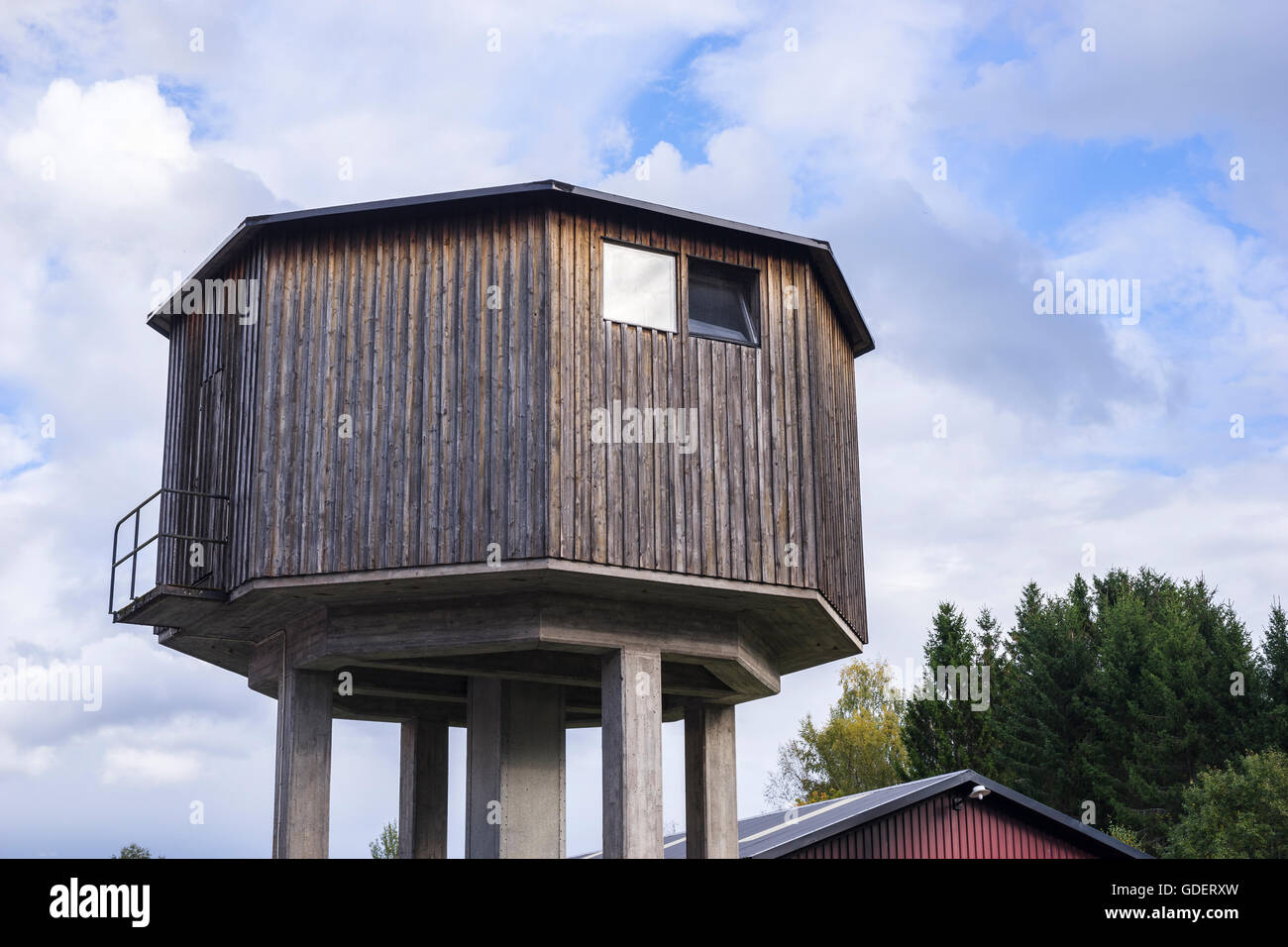 Water tank on stilts hi-res stock photography and images - Alamy