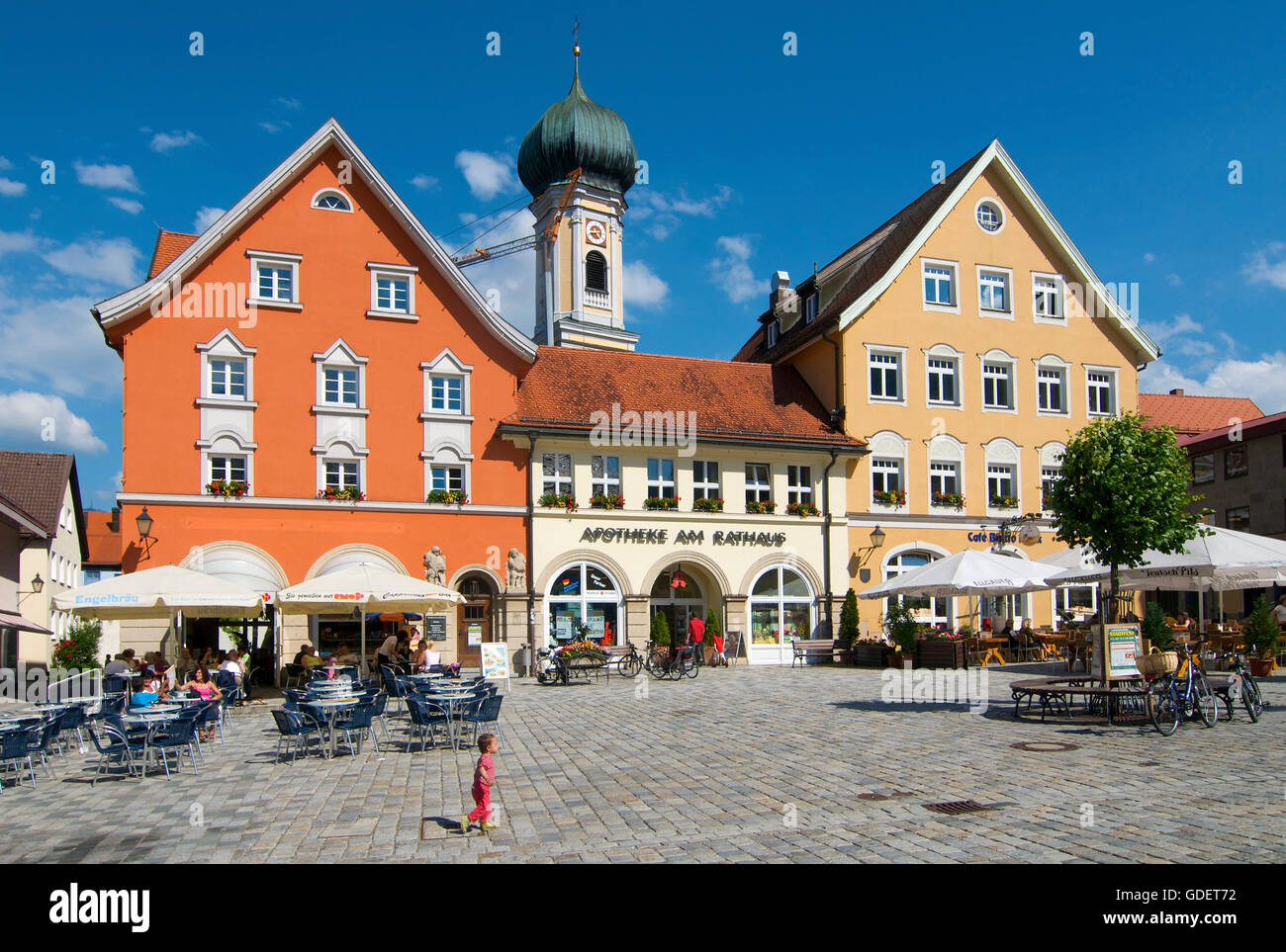 Marienplatz in the Olt Town of Immenstadt, Allgaeu, Bavaria, Germany ...