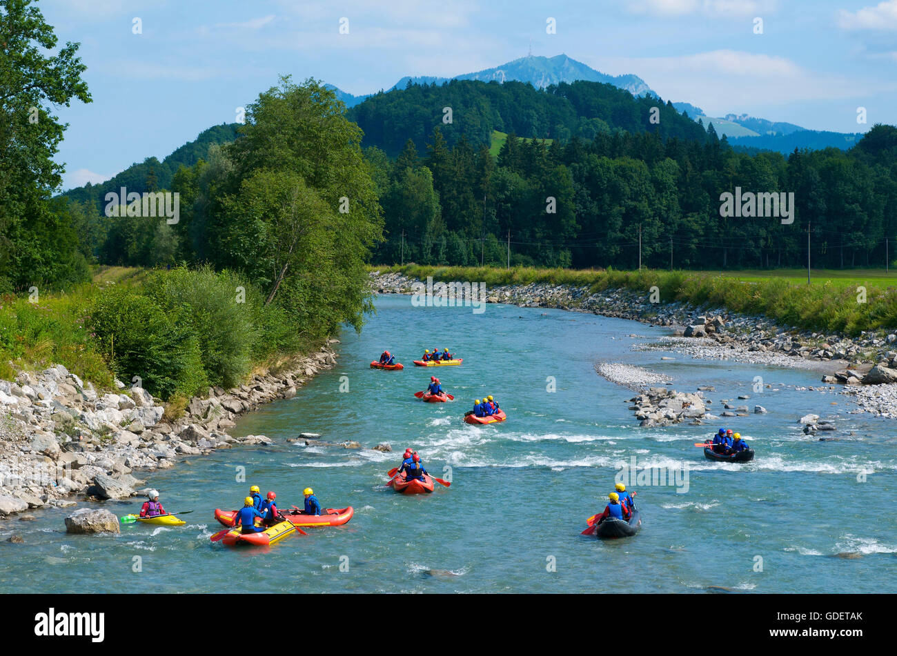 Rafting on Iller River, Allgaeu, Bavaria, Germany Stock Photo - Alamy
