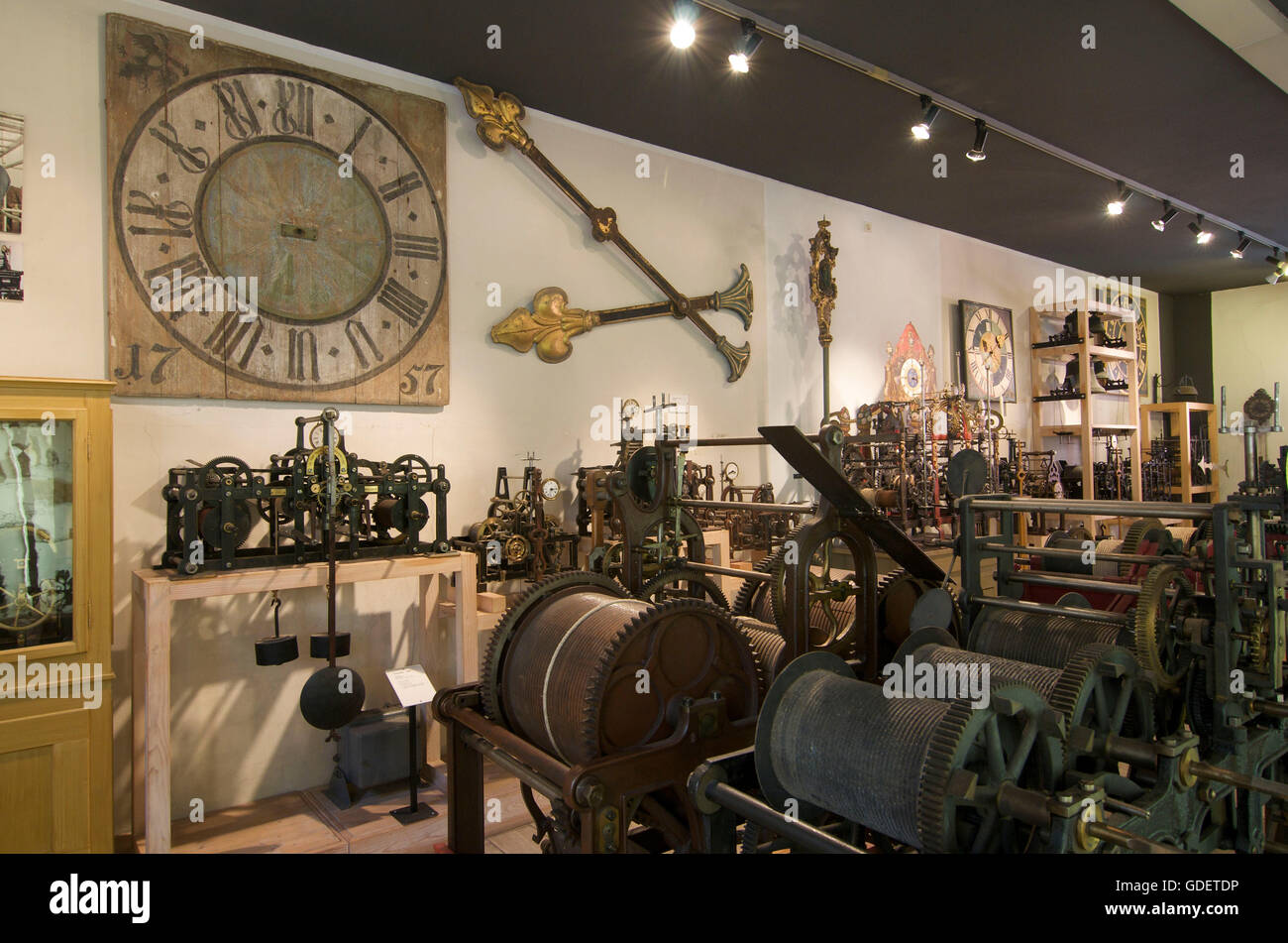 Astronomical clock in the turmuhrenmuseum in mindelheim hi-res stock ...