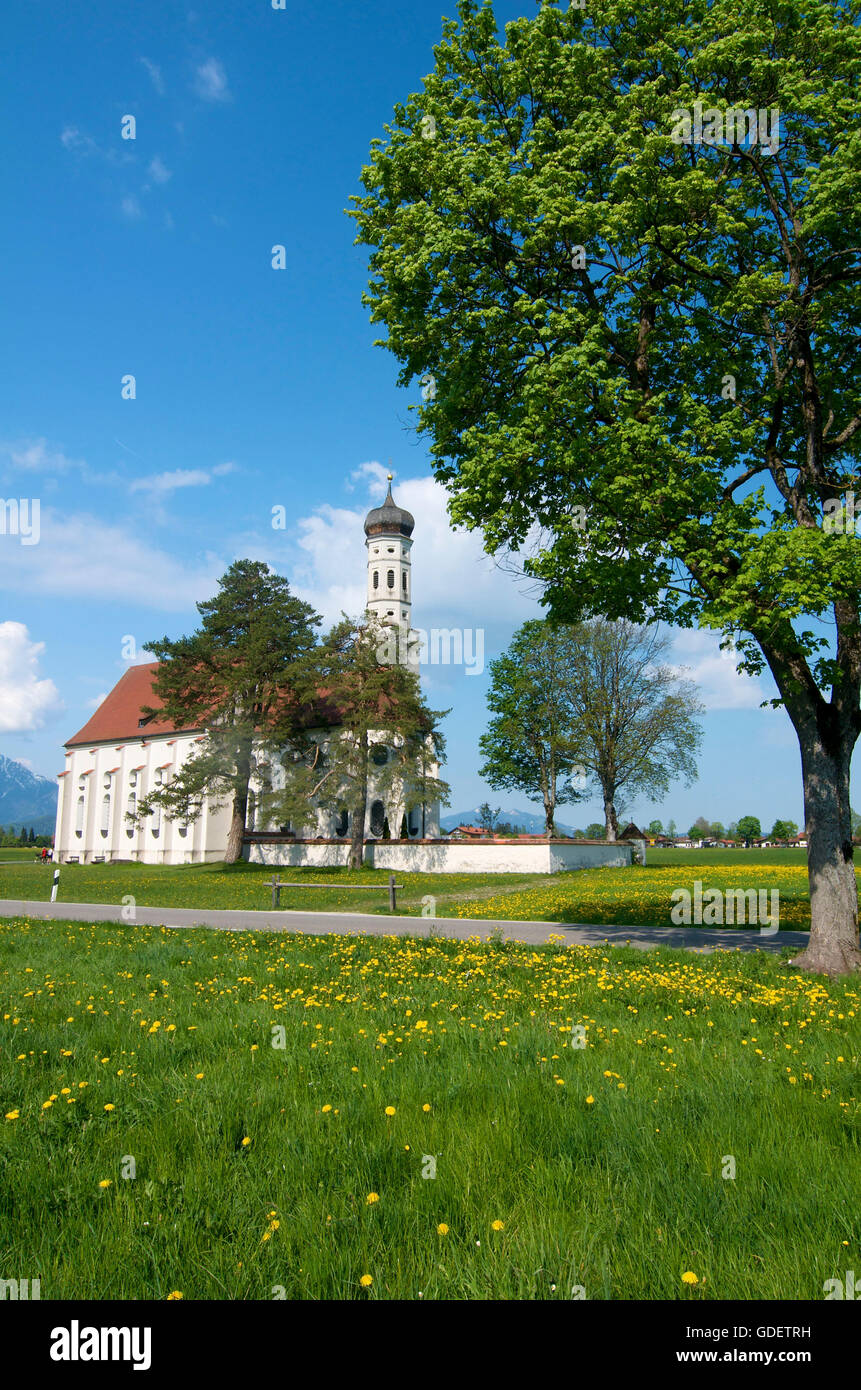 Sankt Koloman Church near Fuessen, Allgaeu, Bavaria, Germany Stock ...