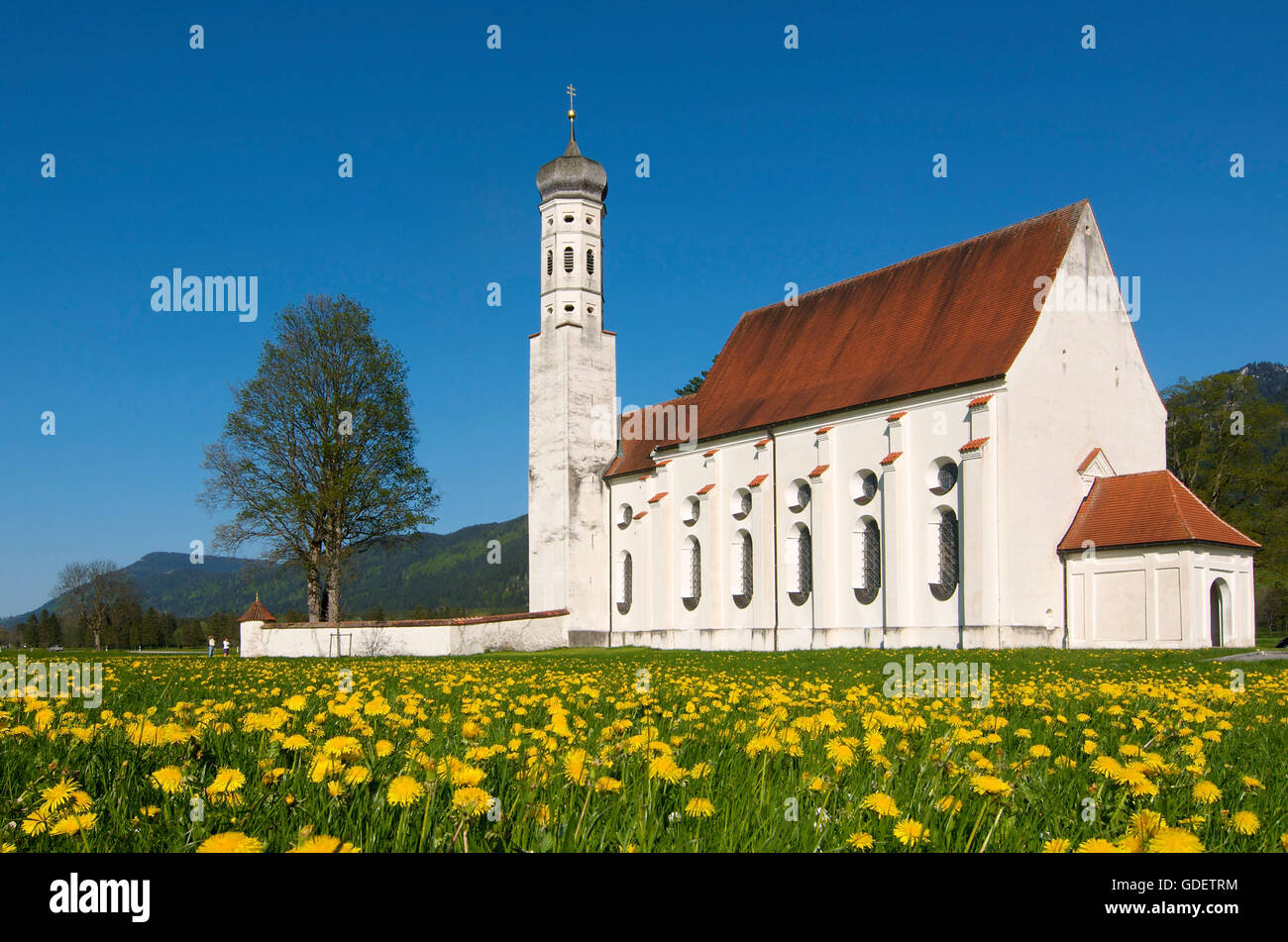 Sankt Koloman Church near Fuessen, Allgaeu, Bavaria, Germany Stock ...