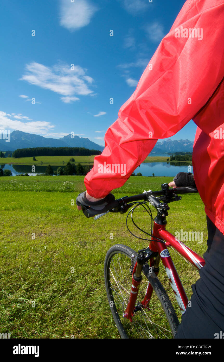 Biking at Lake Forggensee, Allgaeu, Bavaria, Germany Stock Photo - Alamy