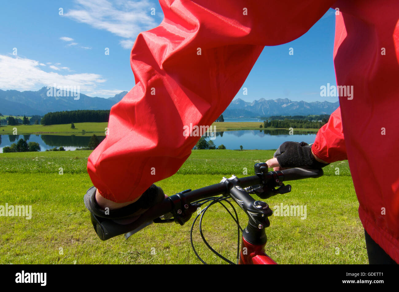 Biking at Lake Forggensee, Allgaeu, Bavaria, Germany Stock Photo - Alamy
