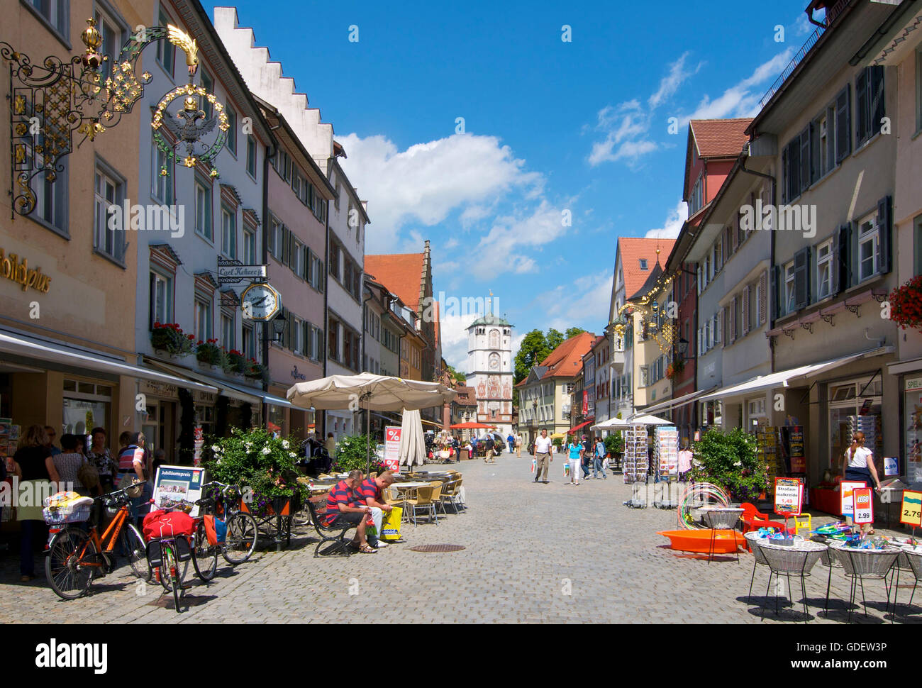 Pedestrian Zone in Wangen, Allgaeu, Baden-Württemberg, Germany Stock ...
