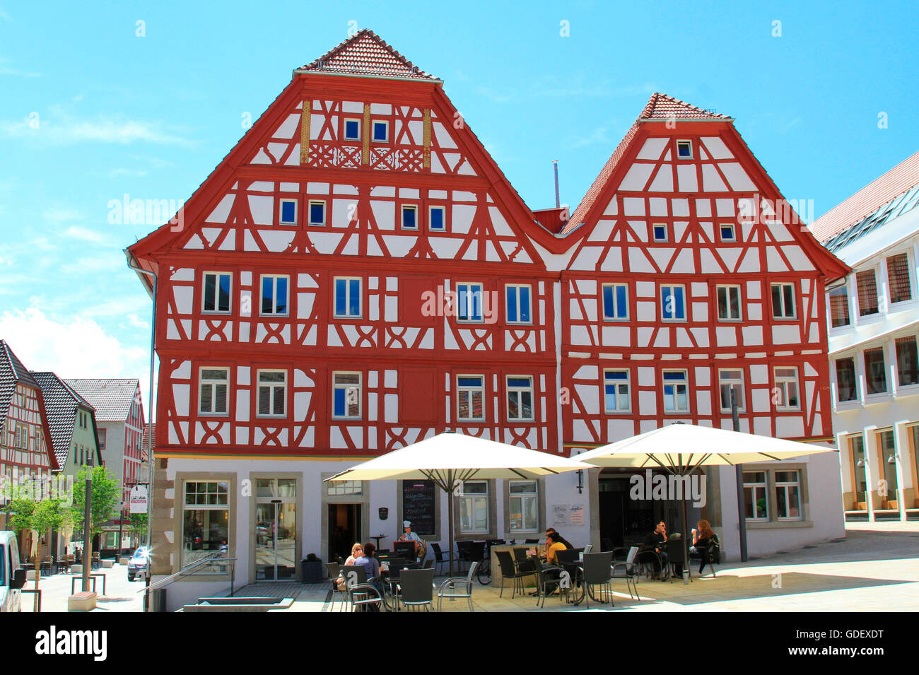 Frame houses in the oldtown, Eppingen, Baden Wuerttemberg, Germany ...