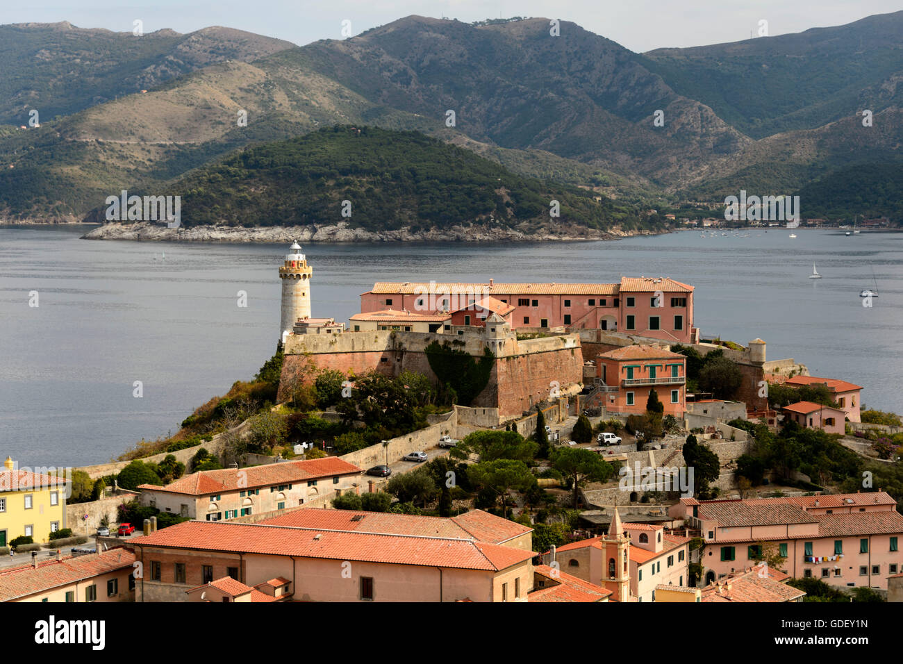 Europe, Italy, Tuscany, Island Elba, Portoferraio, Forte Stella Stock ...