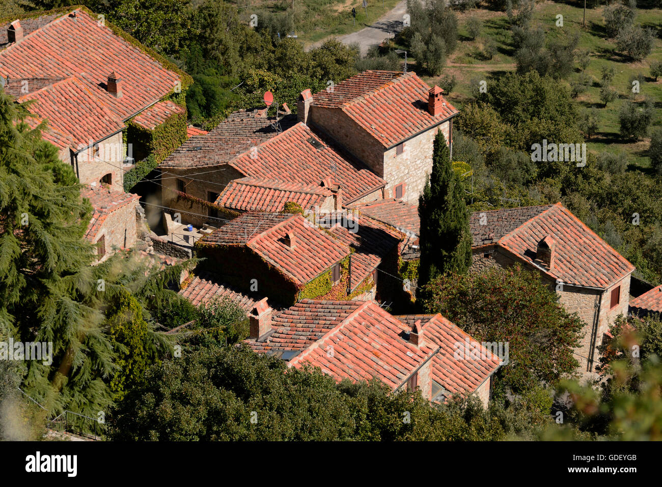 Europe, Italy, Tuscany, Val d'Orcia, UNESCO, Old houses Stock Photo - Alamy