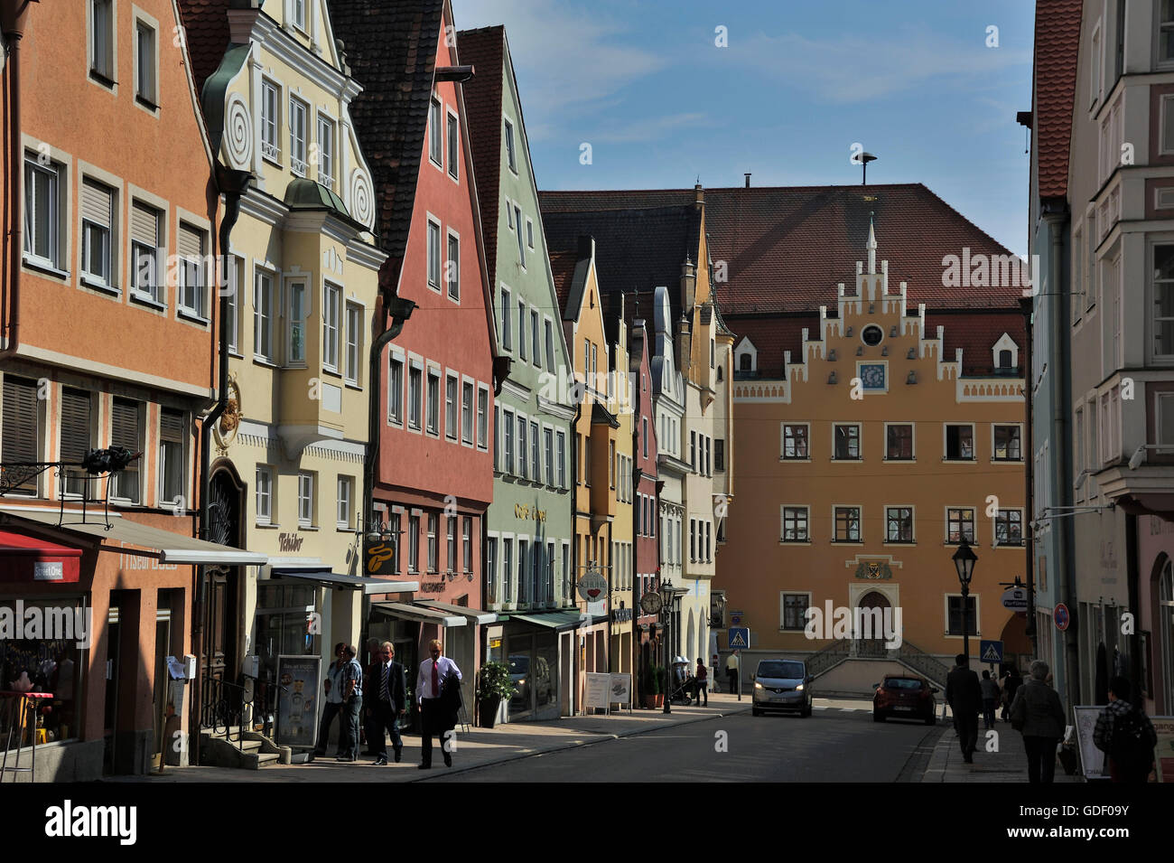 Reichsstrasse, town houses, Donauwoerth, Bavaria, Germany / Donauwörth ...