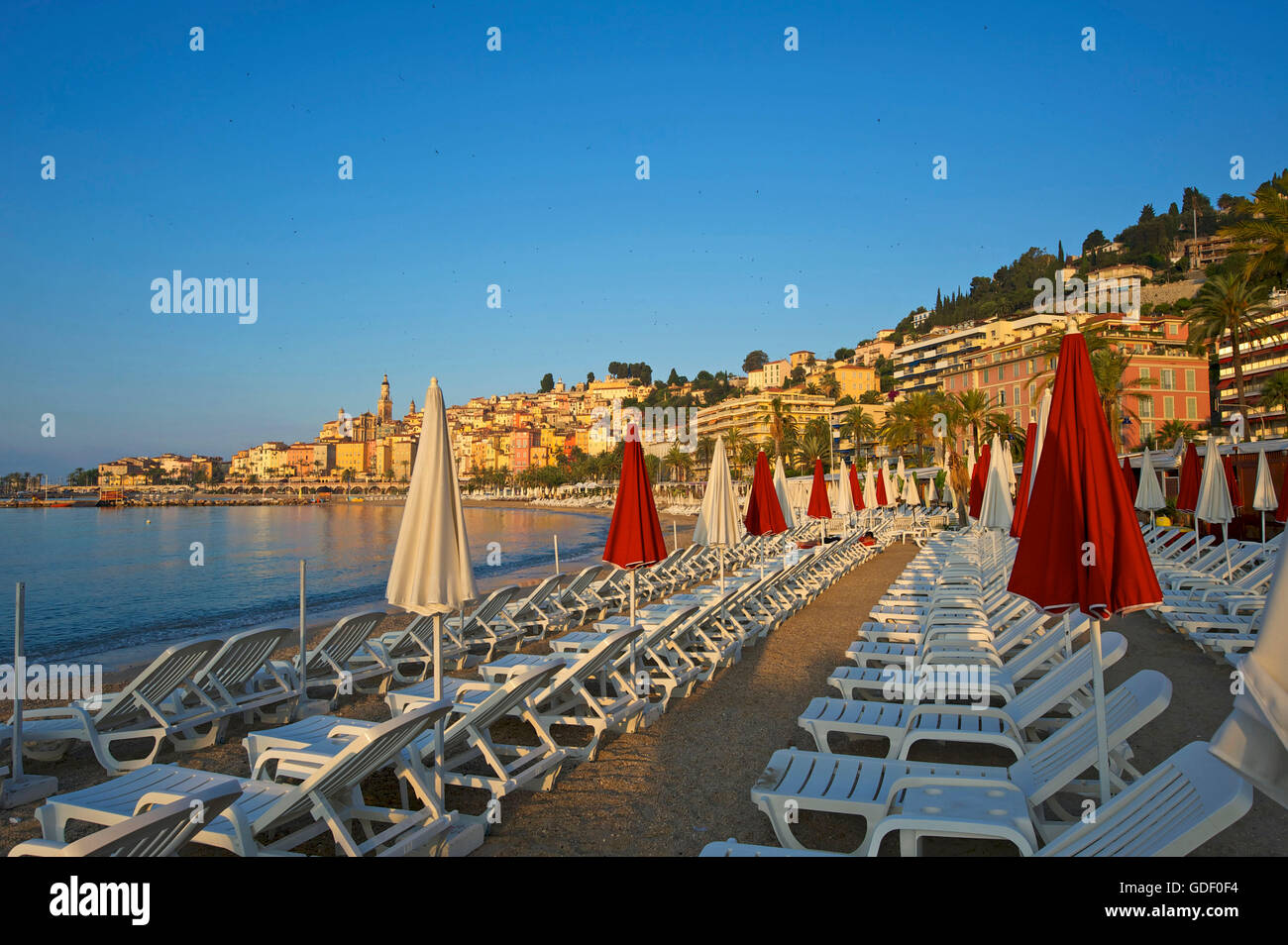 Beach of Menton, Cote d?Azur, France Stock Photo - Alamy