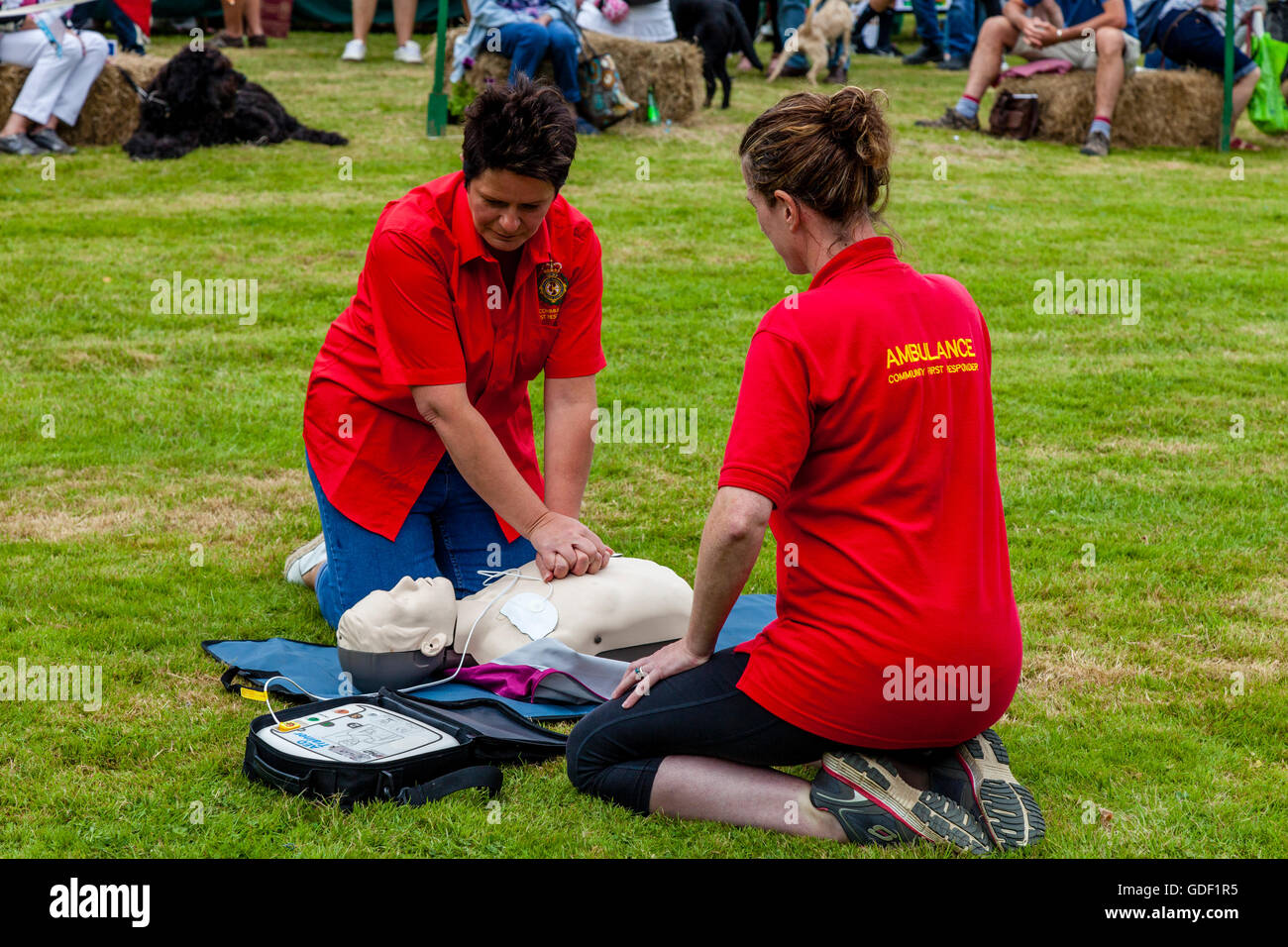 Ambulance First Responders Demonstrate CPR To The Public At The ...