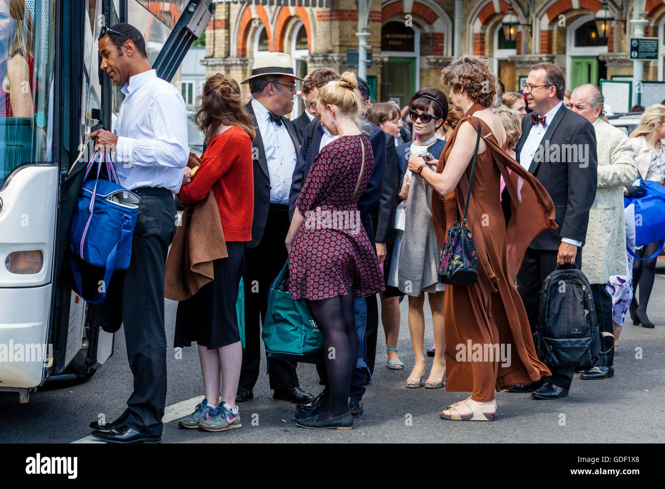 Young Opera Fans Arrive At Lewes Station En Route To Glyndebourne Opera ...