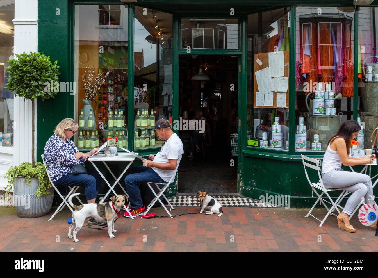 People Looking At A Menu Outside Bills Restaurant, High Street, Lewes ...