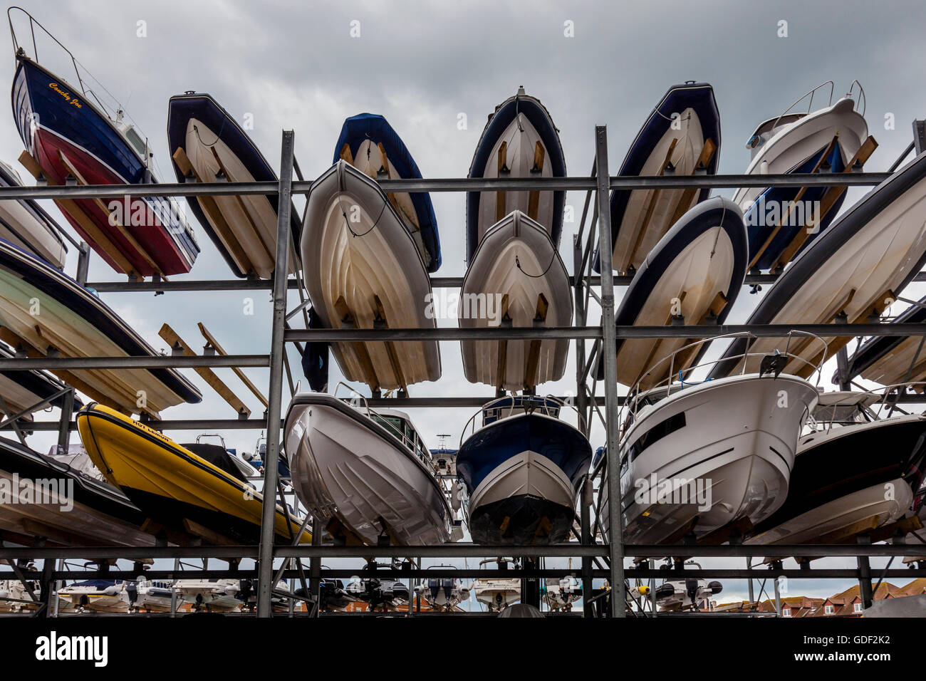 Boats Stored At KB Dry Stack, Camber Dock, Portsmouth, Hampshire, UK ...