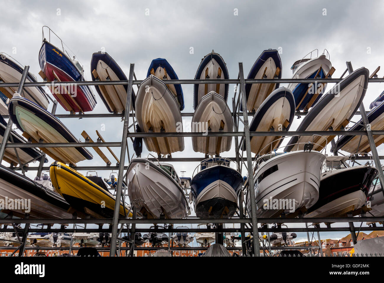 Boats Stored At KB Dry Stack, Camber Dock, Portsmouth, Hampshire, UK ...