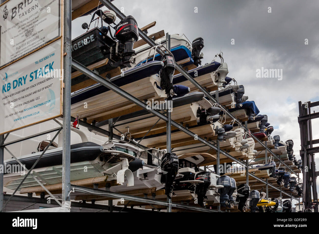 Boats Stored At KB Dry Stack, Camber Dock, Portsmouth, Hampshire, UK ...
