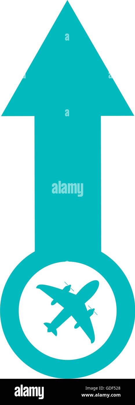 arrow pointing up with airplane icon Stock Vector Image & Art - Alamy