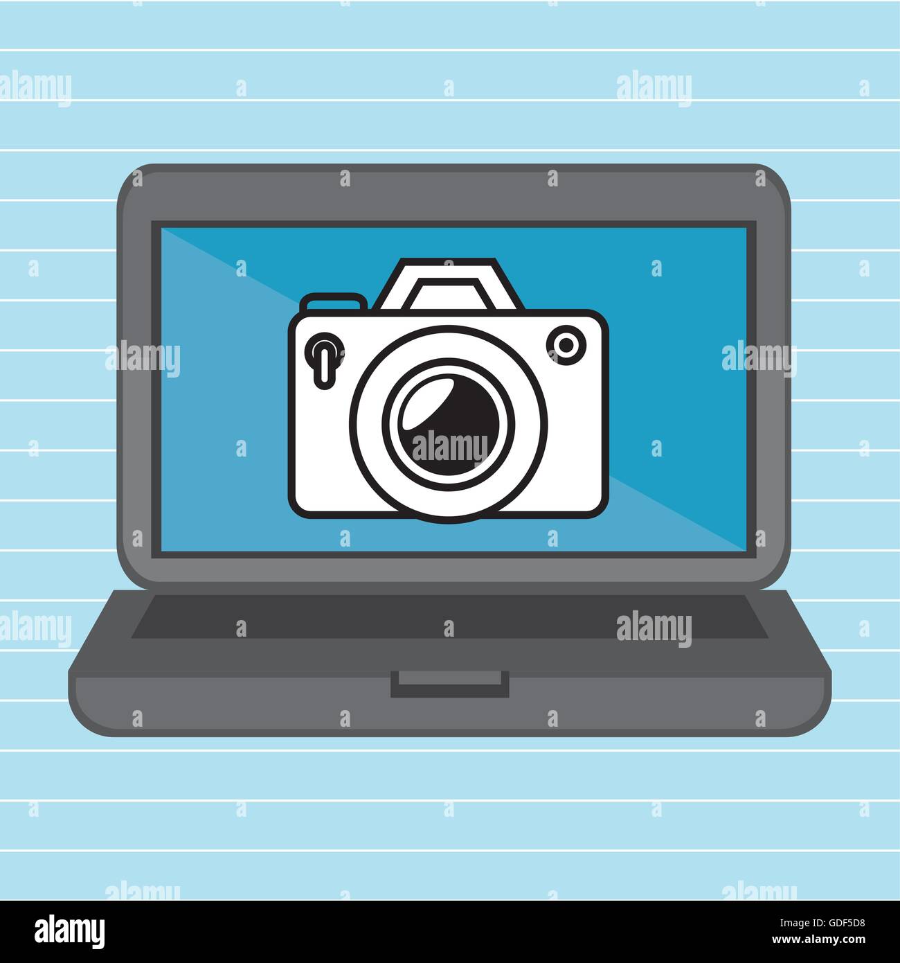 laptop with photographic camera isolated icon design Stock Vector Image ...