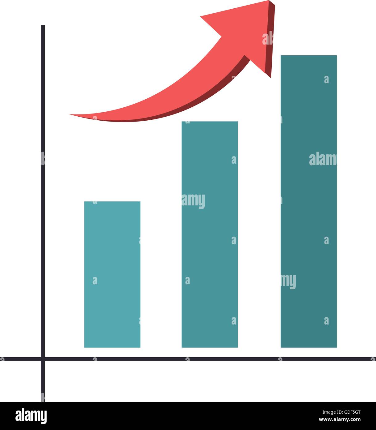 bar graph with arrow icon Stock Vector Image & Art - Alamy