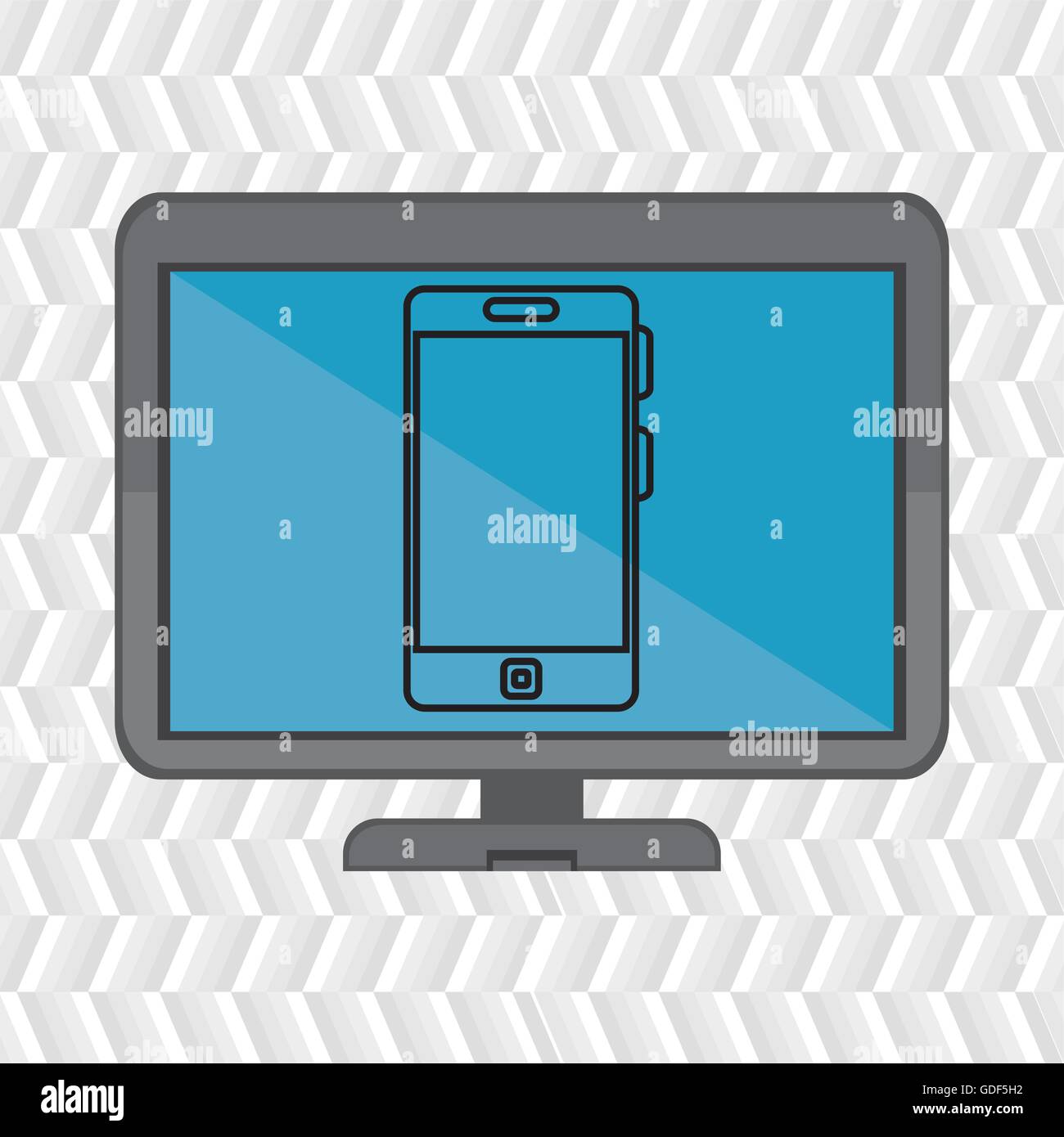 laptop with smartphone blue isolated icon design Stock Vector Image ...