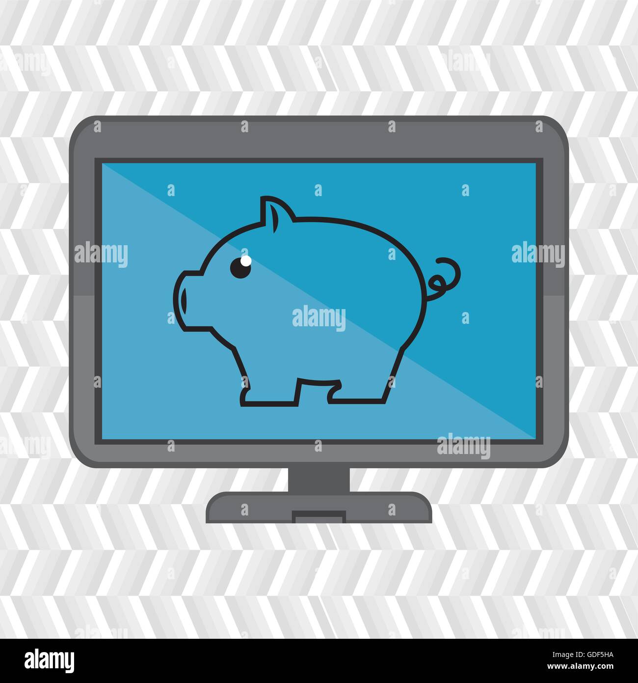 laptop with pig blue isolated icon design Stock Vector Image & Art - Alamy