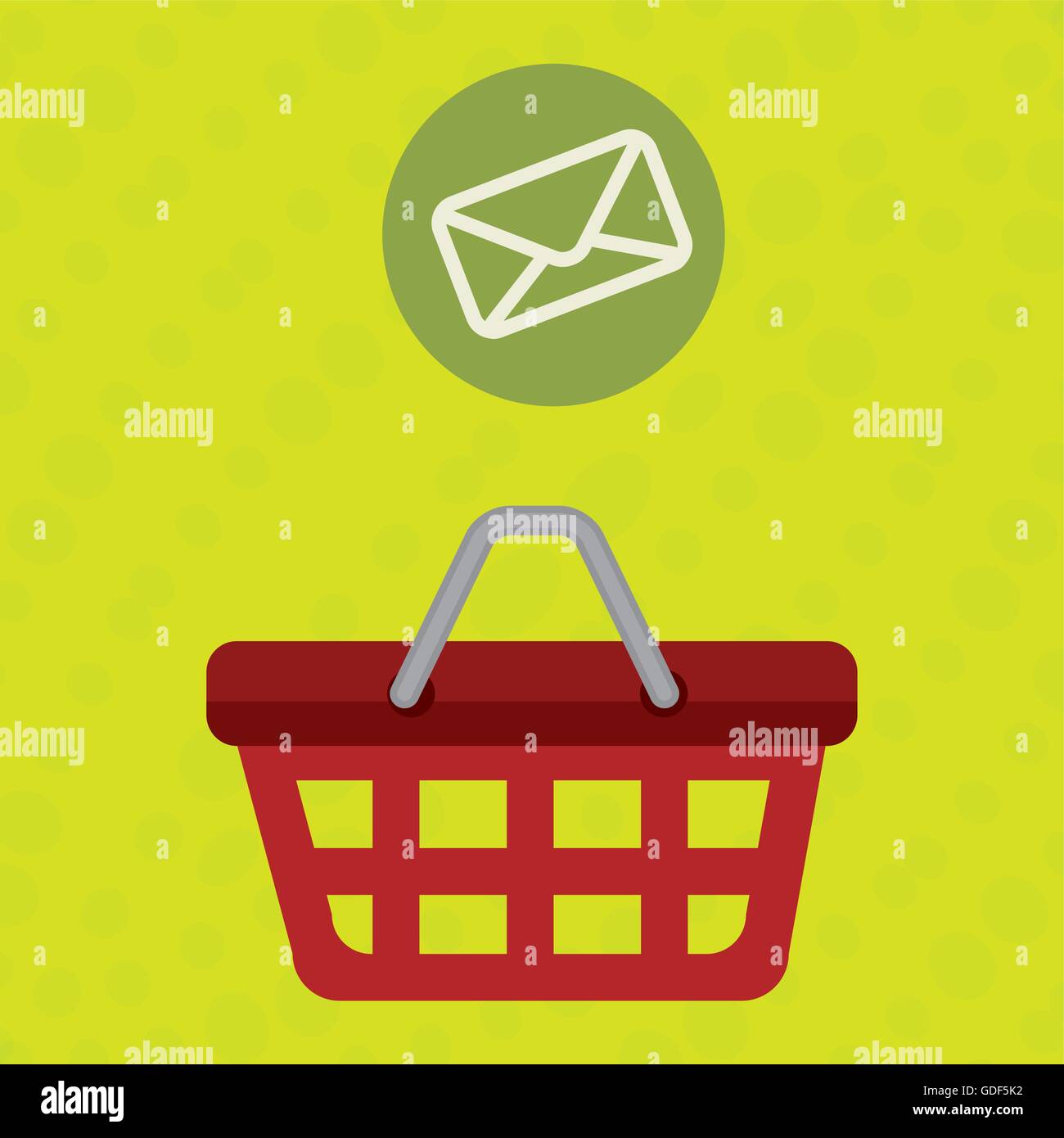 red basket and envelope isolated icon design Stock Vector Image & Art ...