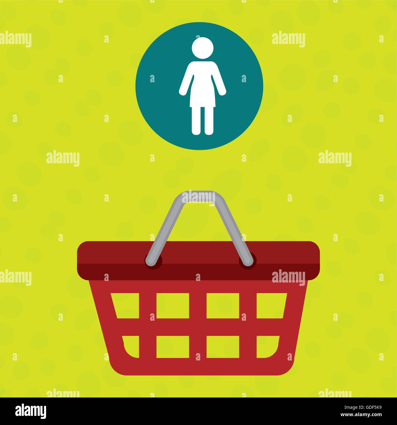 red basket with person isolated icon design Stock Vector Image & Art ...