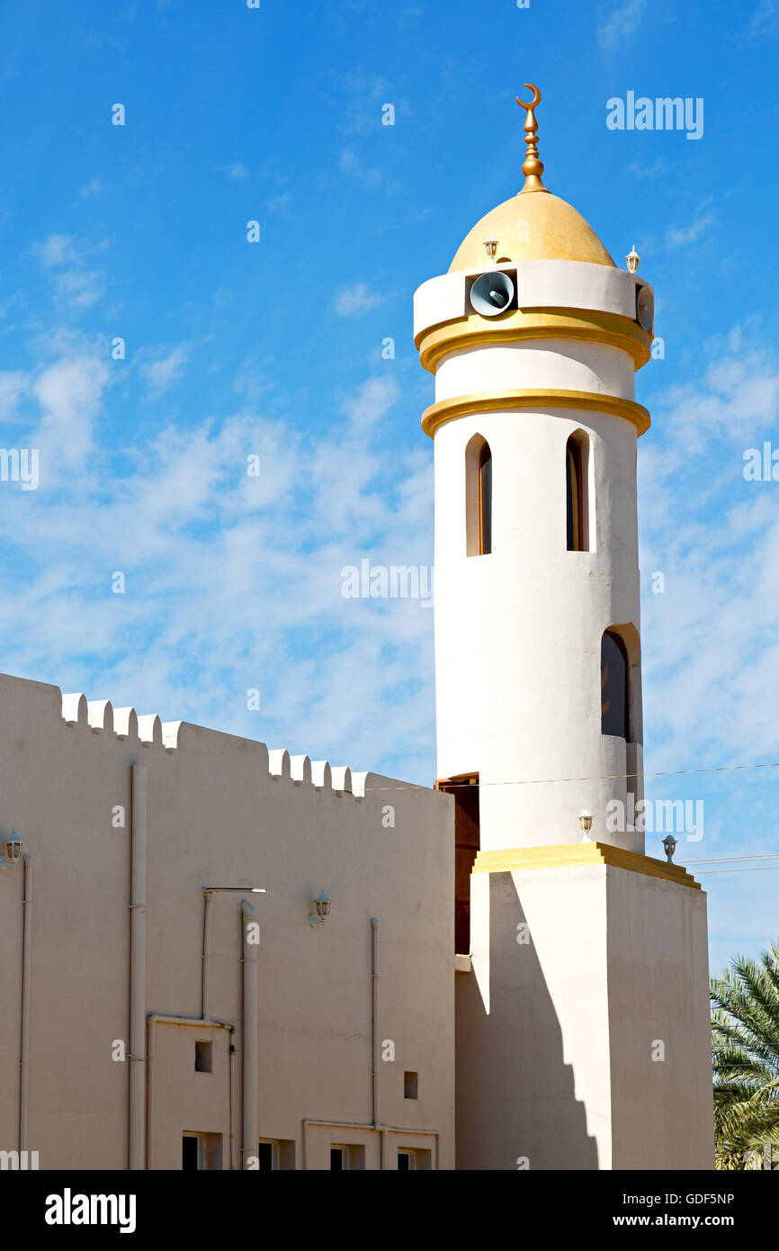 minaret and religion in clear sky in oman muscat the old mosque Stock ...