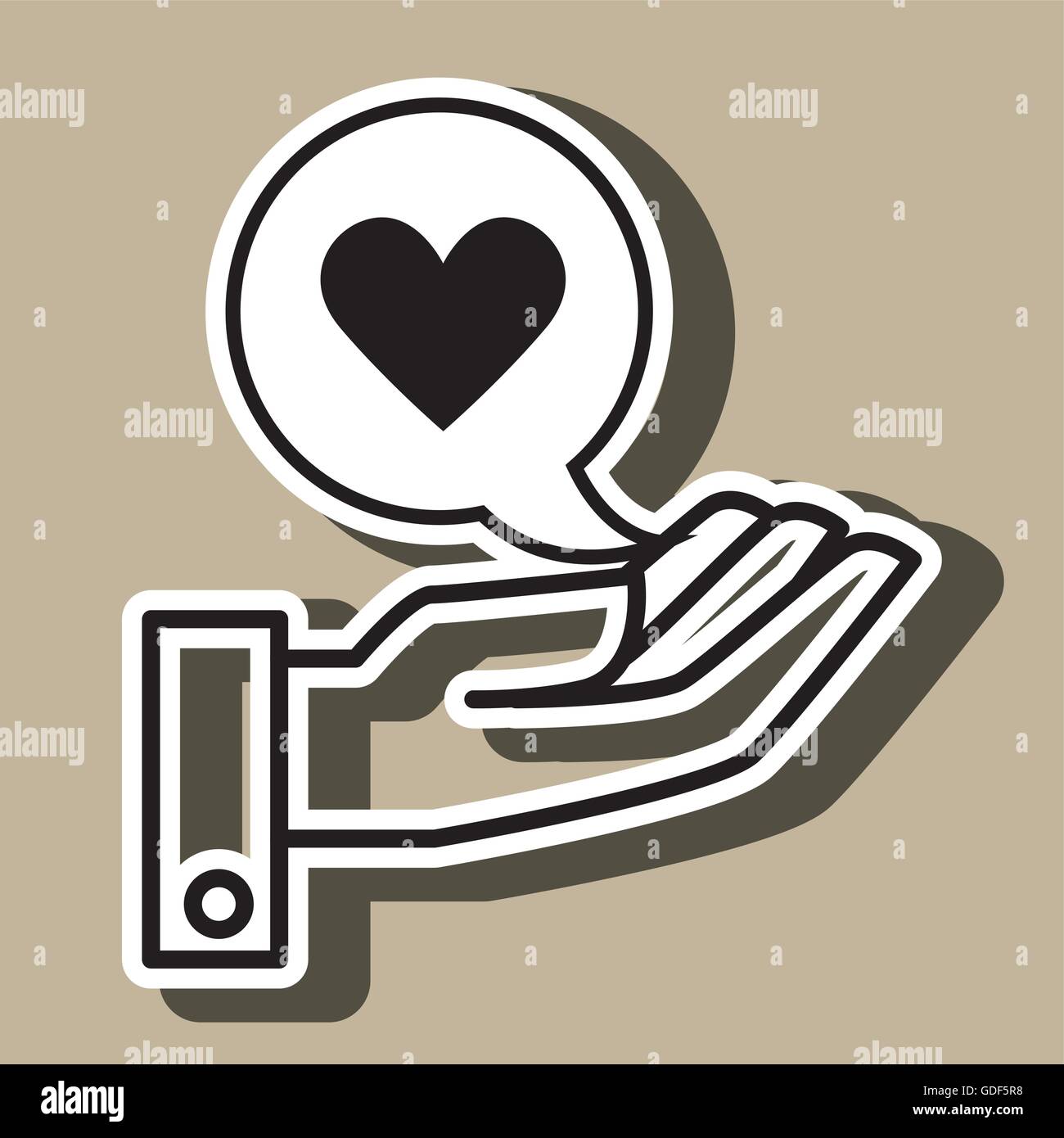 Black hands making heart shape Stock Vector Images - Alamy