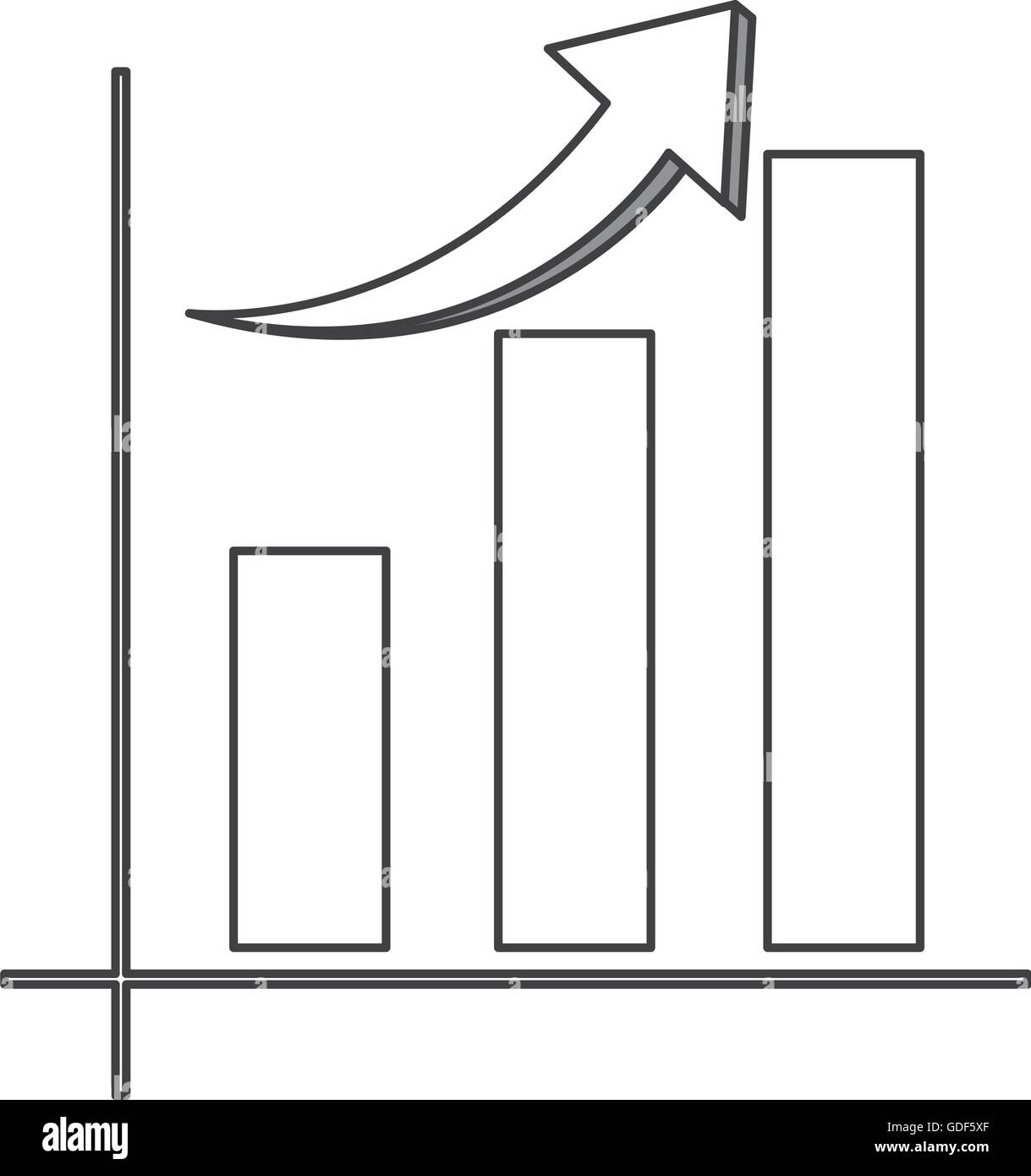 bar graph with arrow icon Stock Vector Image & Art - Alamy