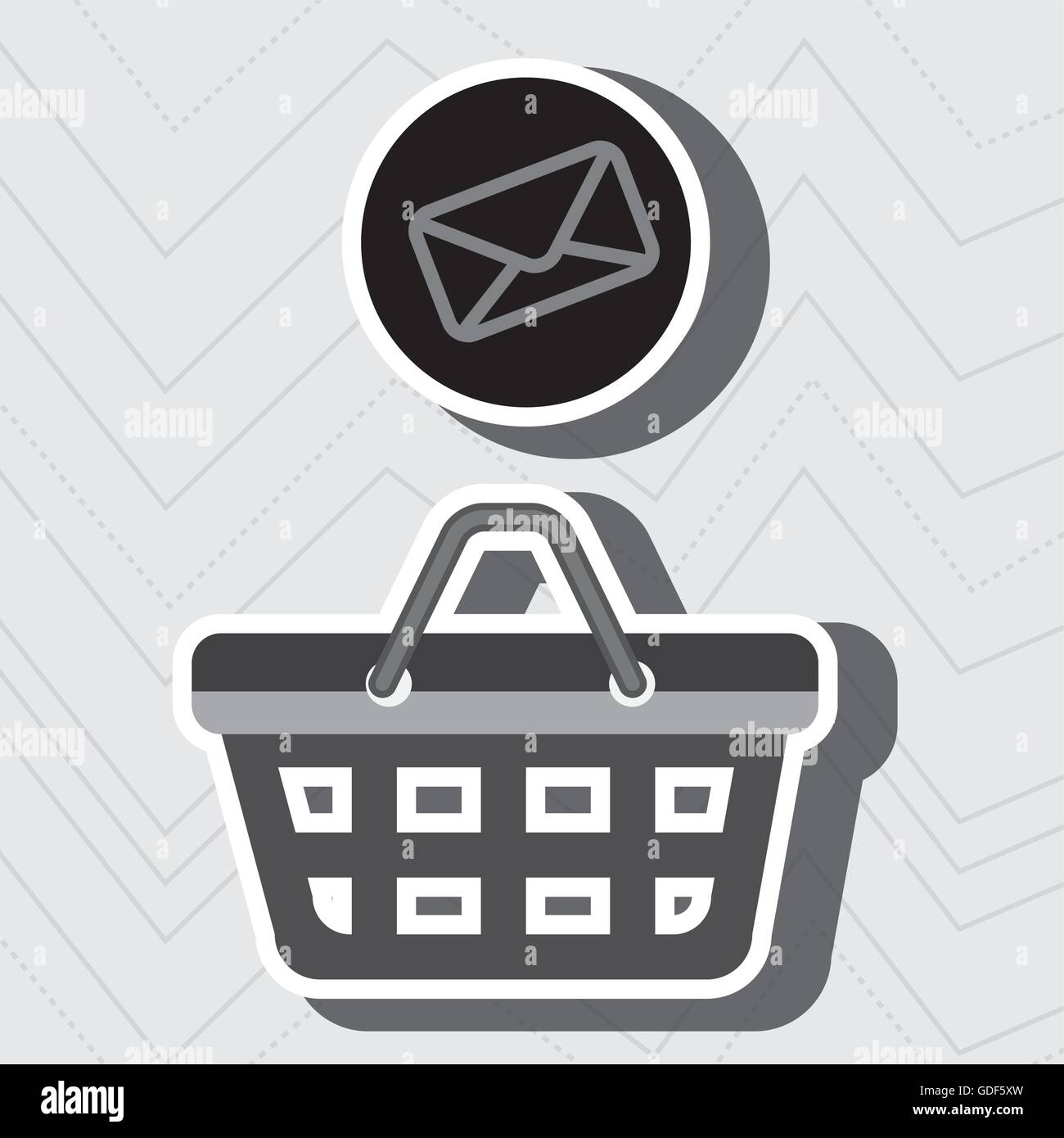 red basket and envelope isolated icon design Stock Vector Image & Art ...