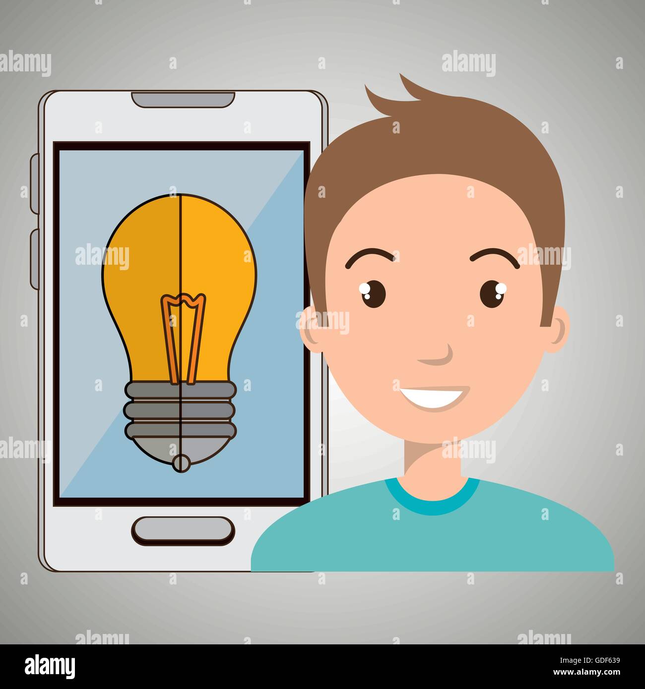 man smartphone idea isolated icon design Stock Vector Image & Art - Alamy