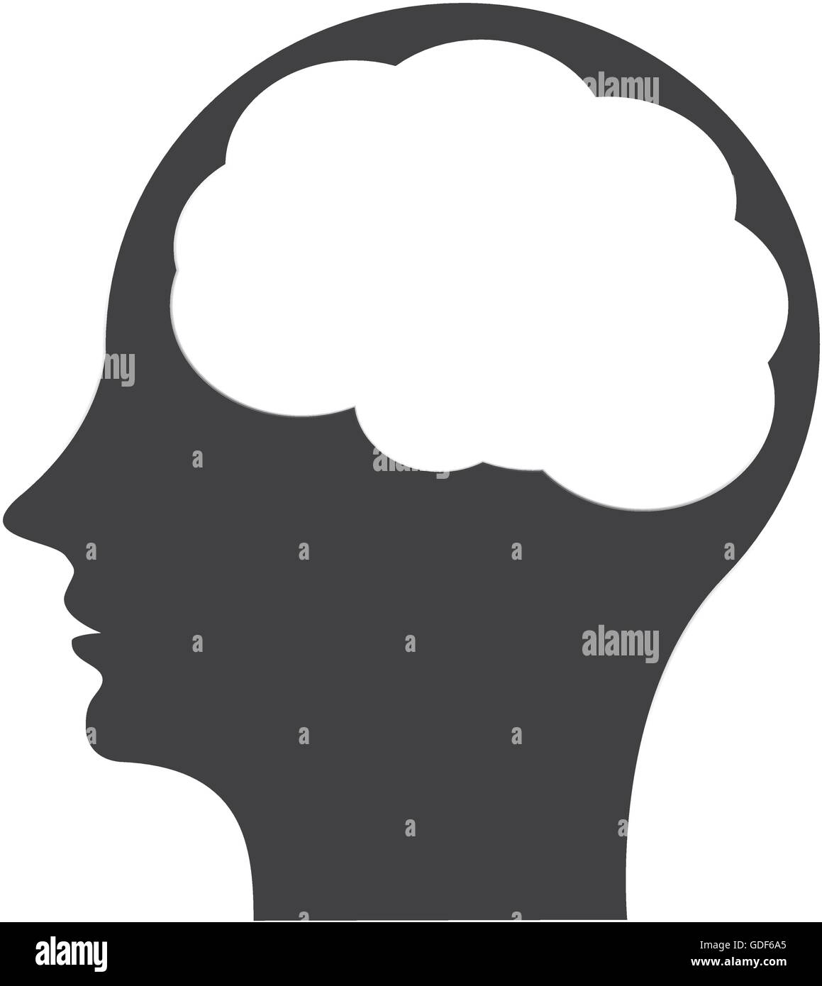 head profile witn brain icon Stock Vector Image & Art - Alamy
