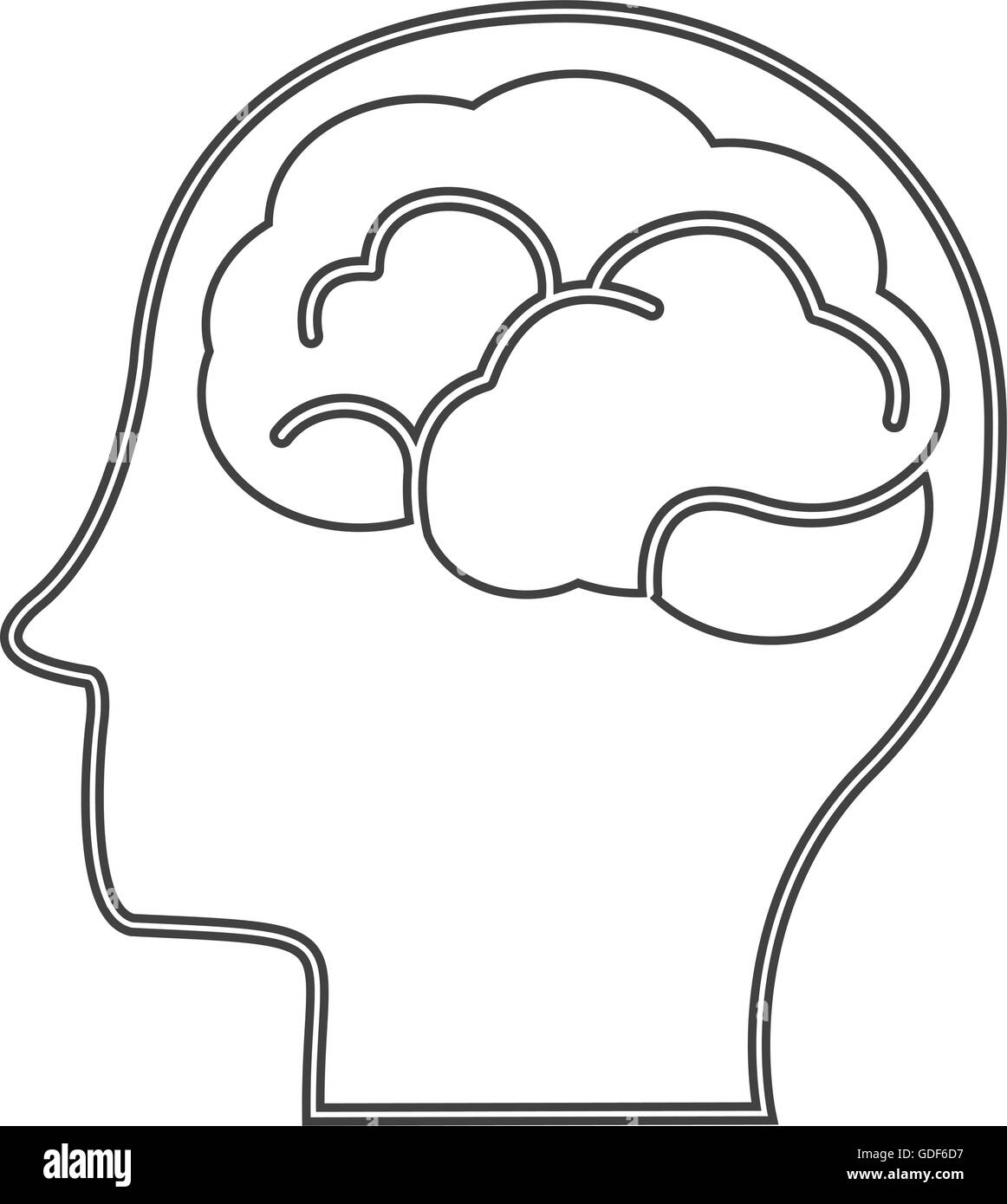head profile witn brain icon Stock Vector Image & Art - Alamy