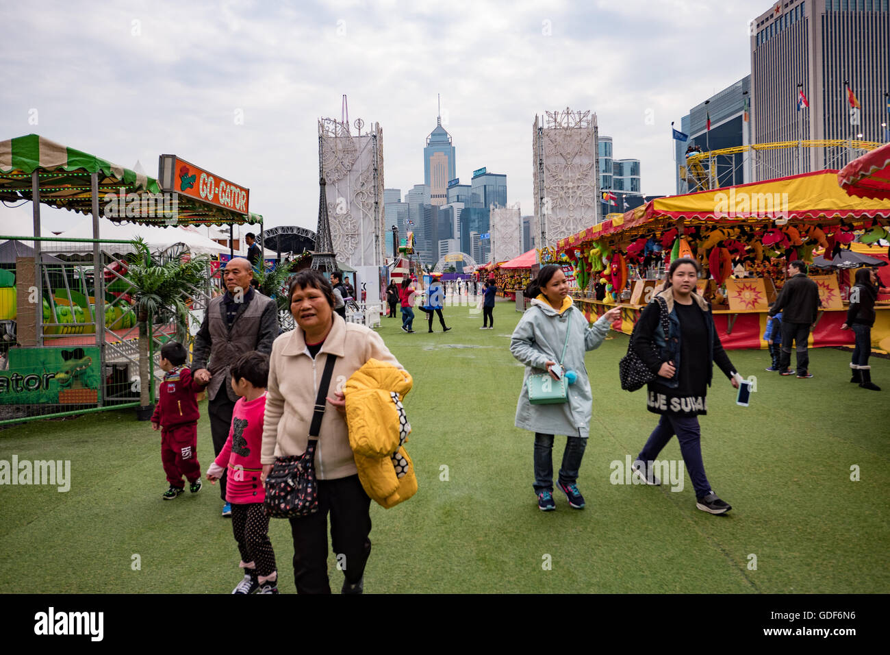 Fun fair at the central harbour event space, Hong Kong, China Stock ...