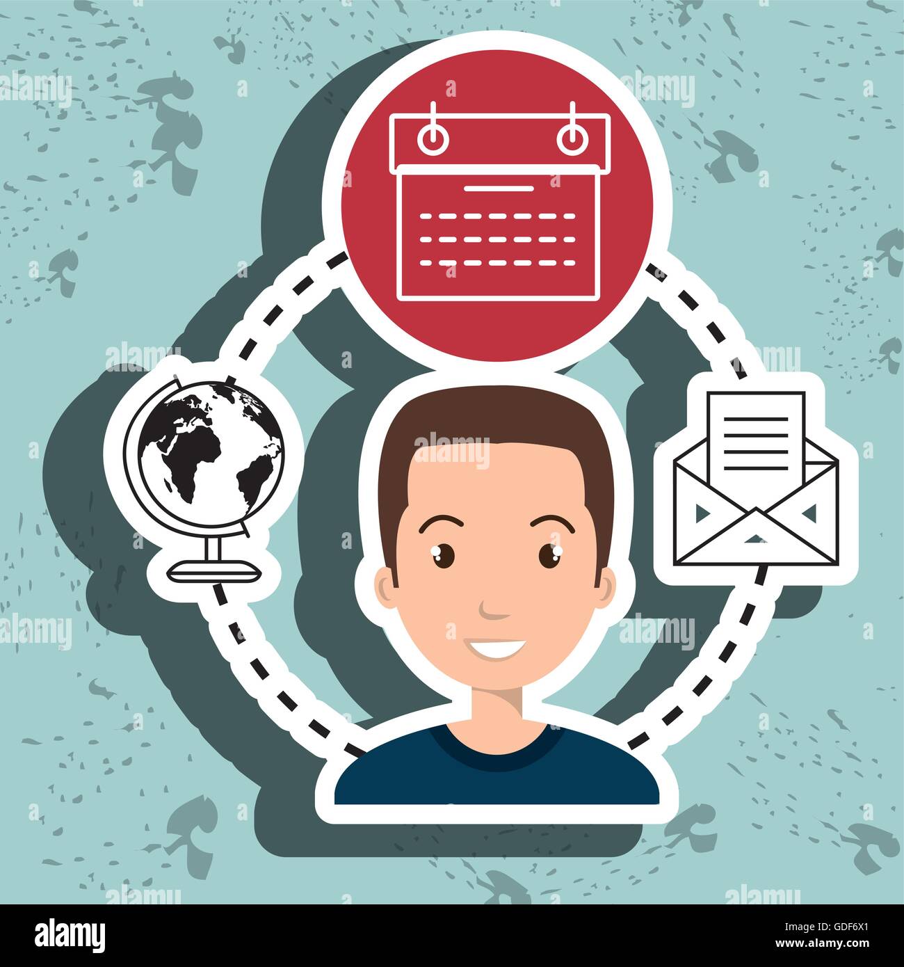 man with calendar and envelope isolated icon design Stock Vector Image ...