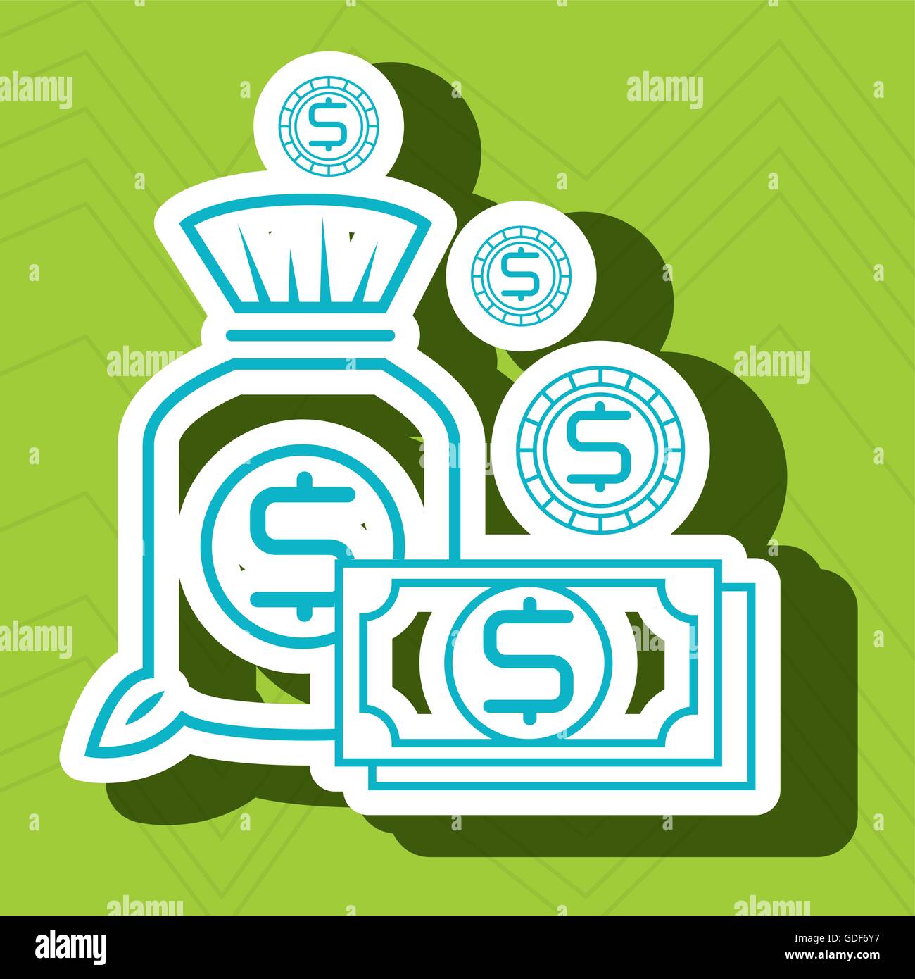 bag money orange background isolated icon design Stock Vector Image ...
