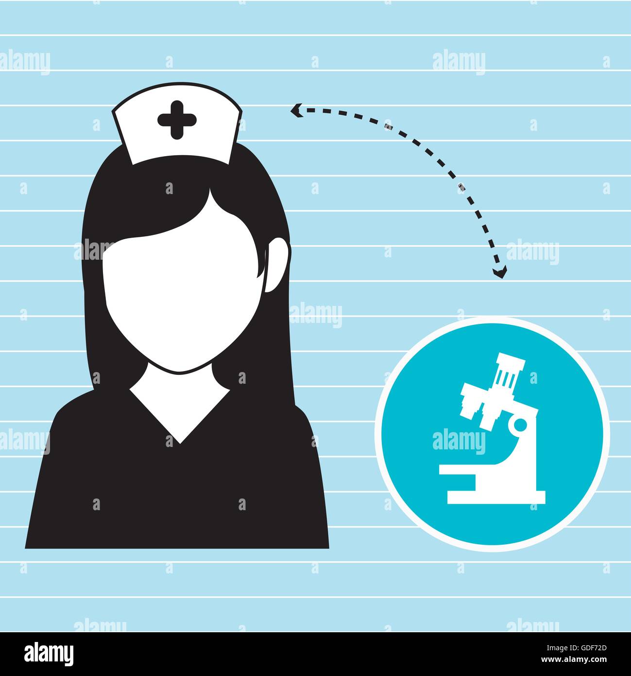 nurse and microscope isolated icon design Stock Vector Image & Art - Alamy