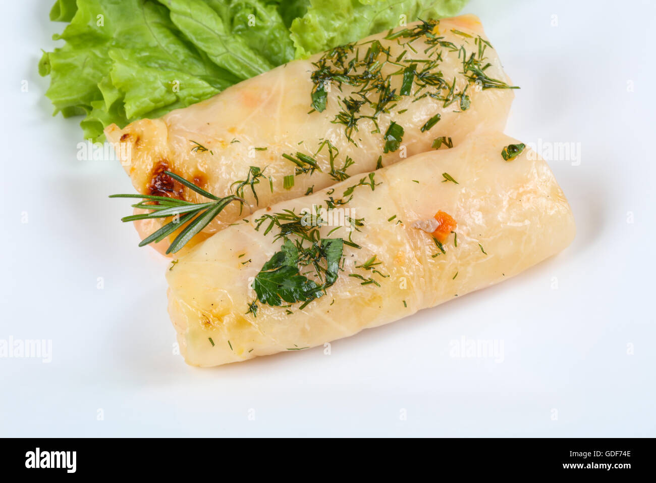 Stuffed cabbage rolls with minced meat Stock Photo - Alamy
