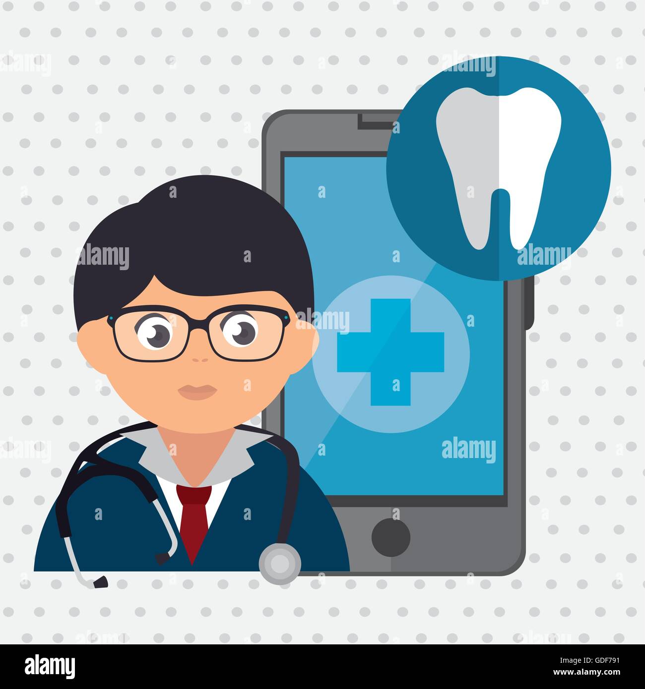 doctor cellphone and tooth isolated icon design Stock Vector Image ...