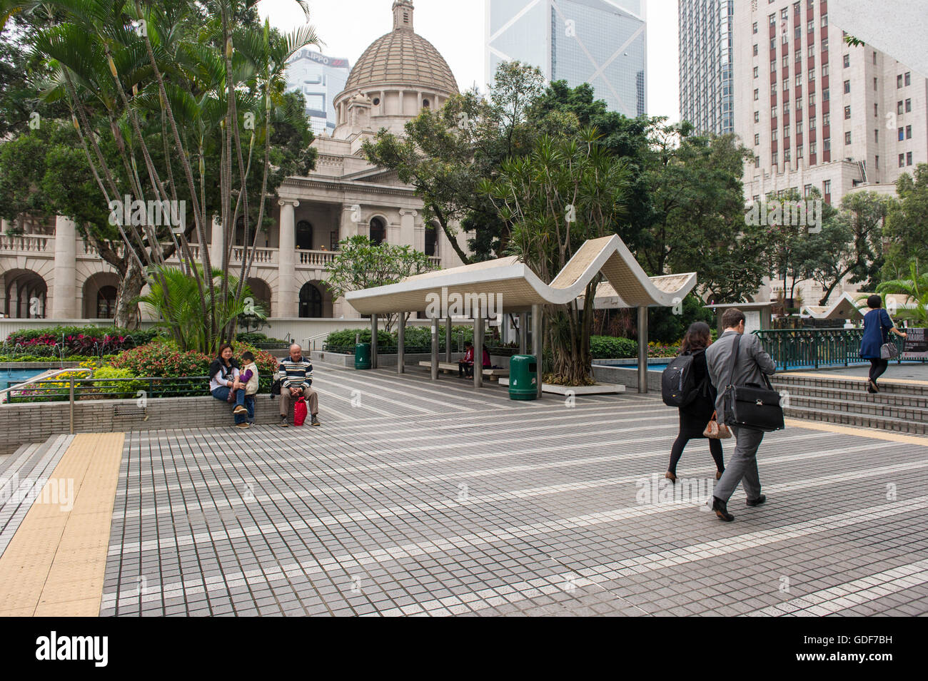 Queens Square, also known as Statue Square. Central, Hong Kong, China ...