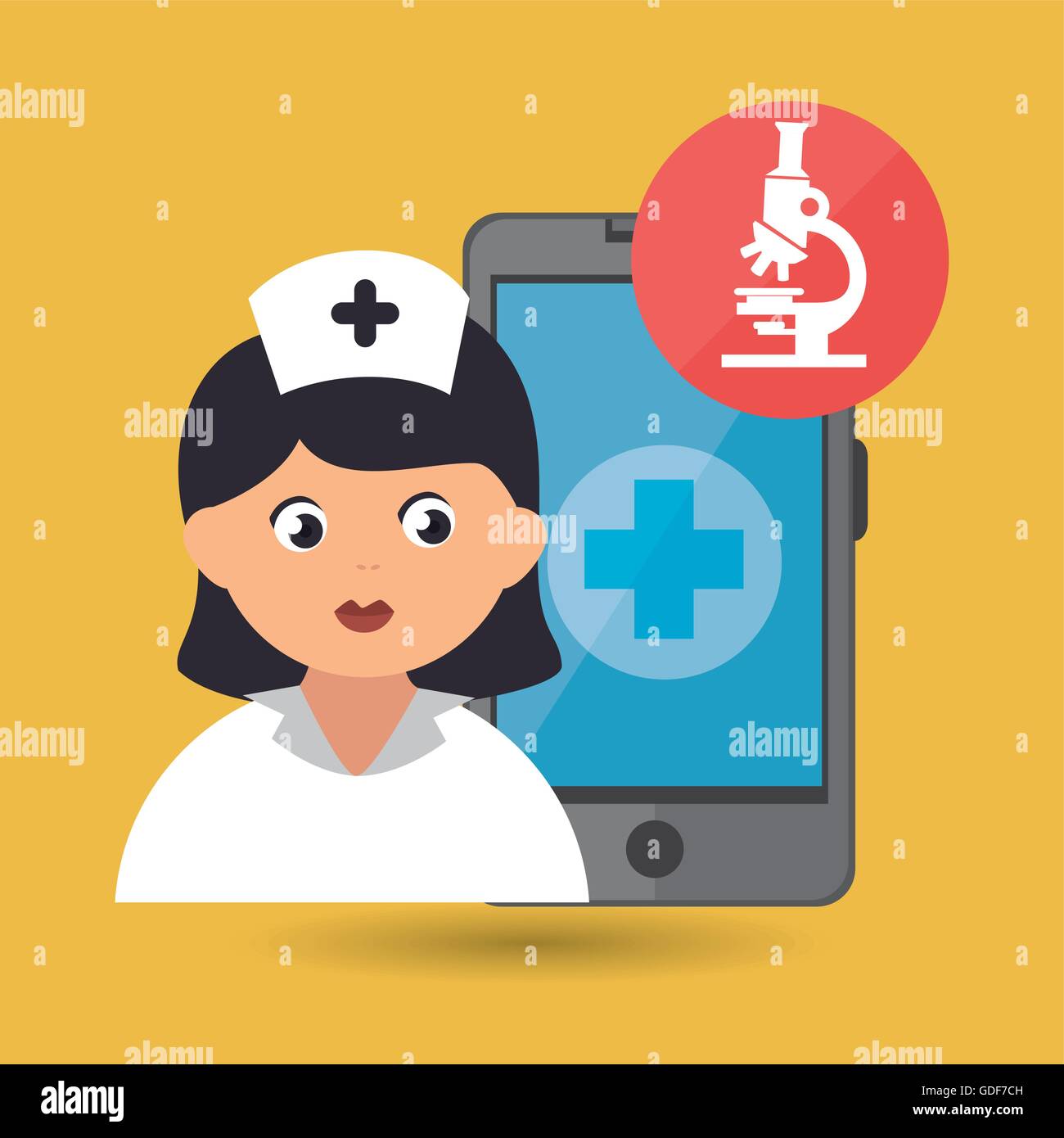 nurse and microscope isolated icon design Stock Vector Image & Art - Alamy